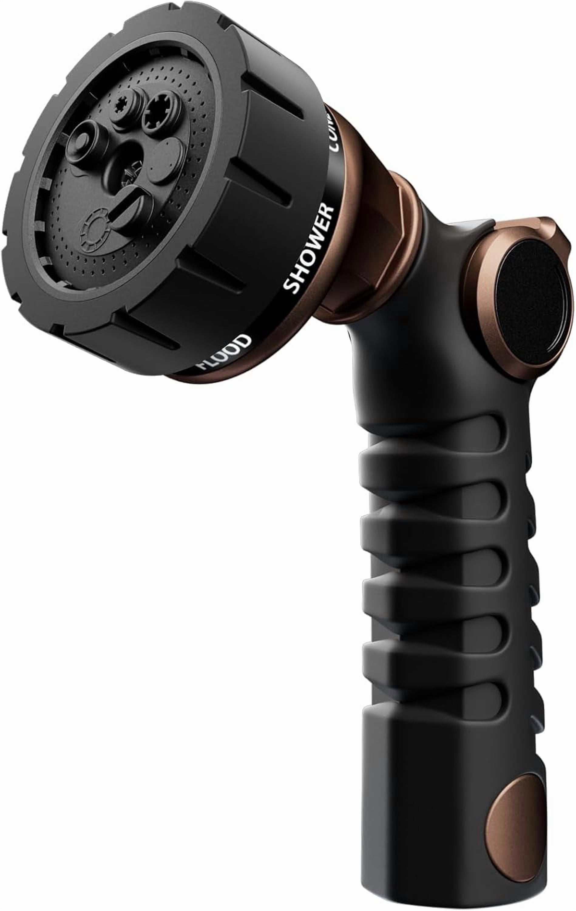 Heavy Duty Hose Nozzle, Metal Garden Water Hose Sprayer with 7 Watering ...