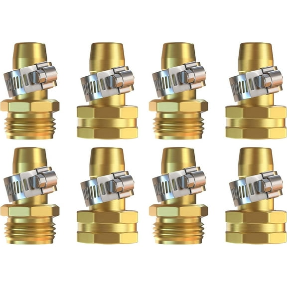 5 Set Garden Hose Repair Connector Kit with Clamps, Fit for 3/4" or 5/8 ...