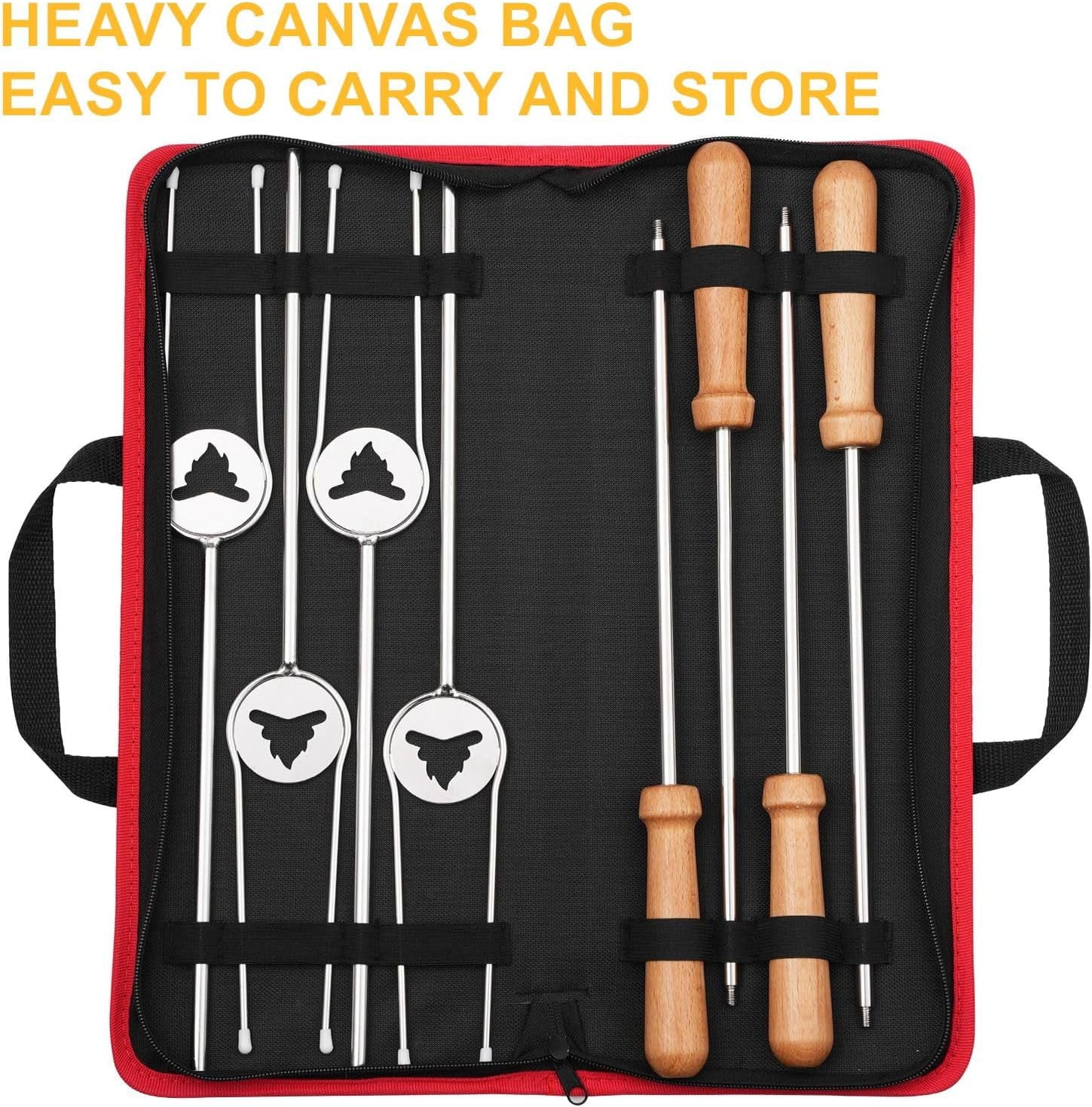 Heavy Duty Hot Dog Roasting Sticks for Campfire, Extendable Marshmallow ...