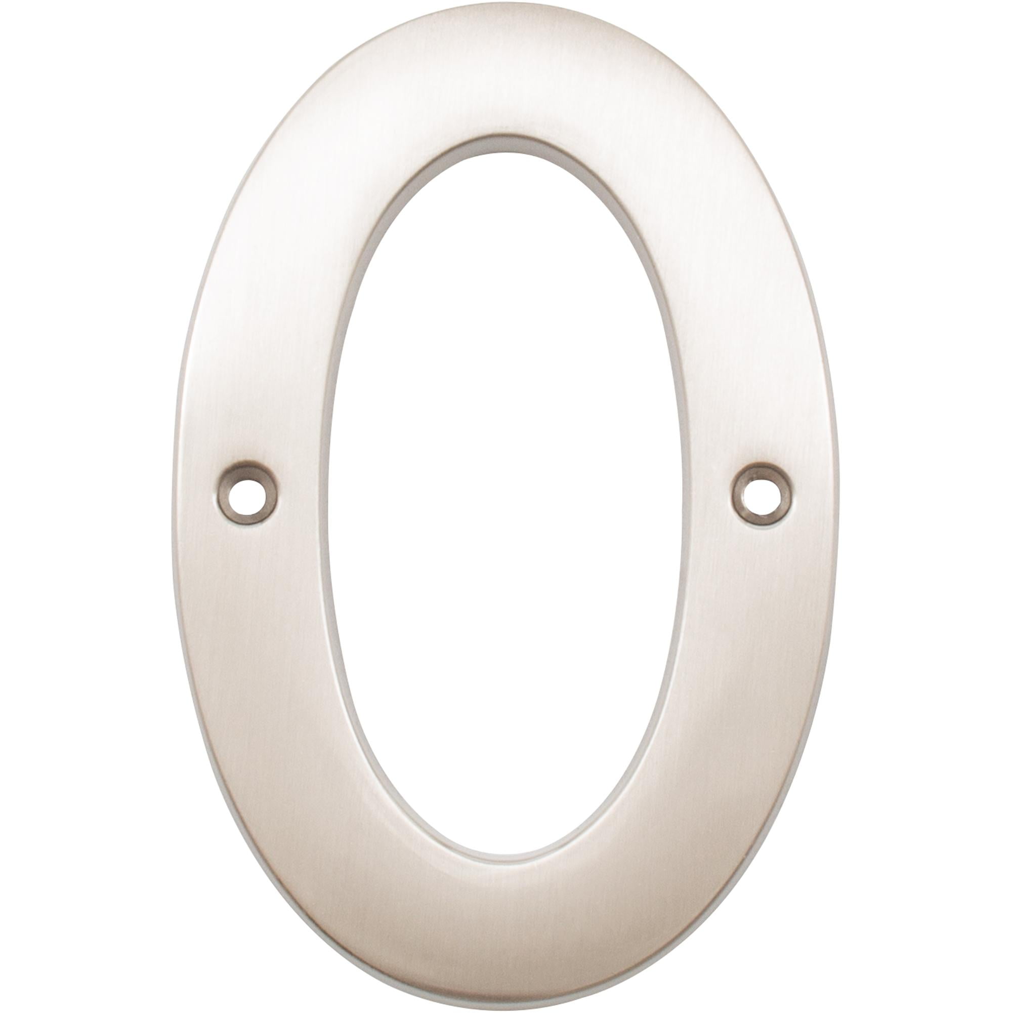 Heavy-Duty House Numbers, #0, 4 Inches, Satin Nickel by Stone Harbor ...