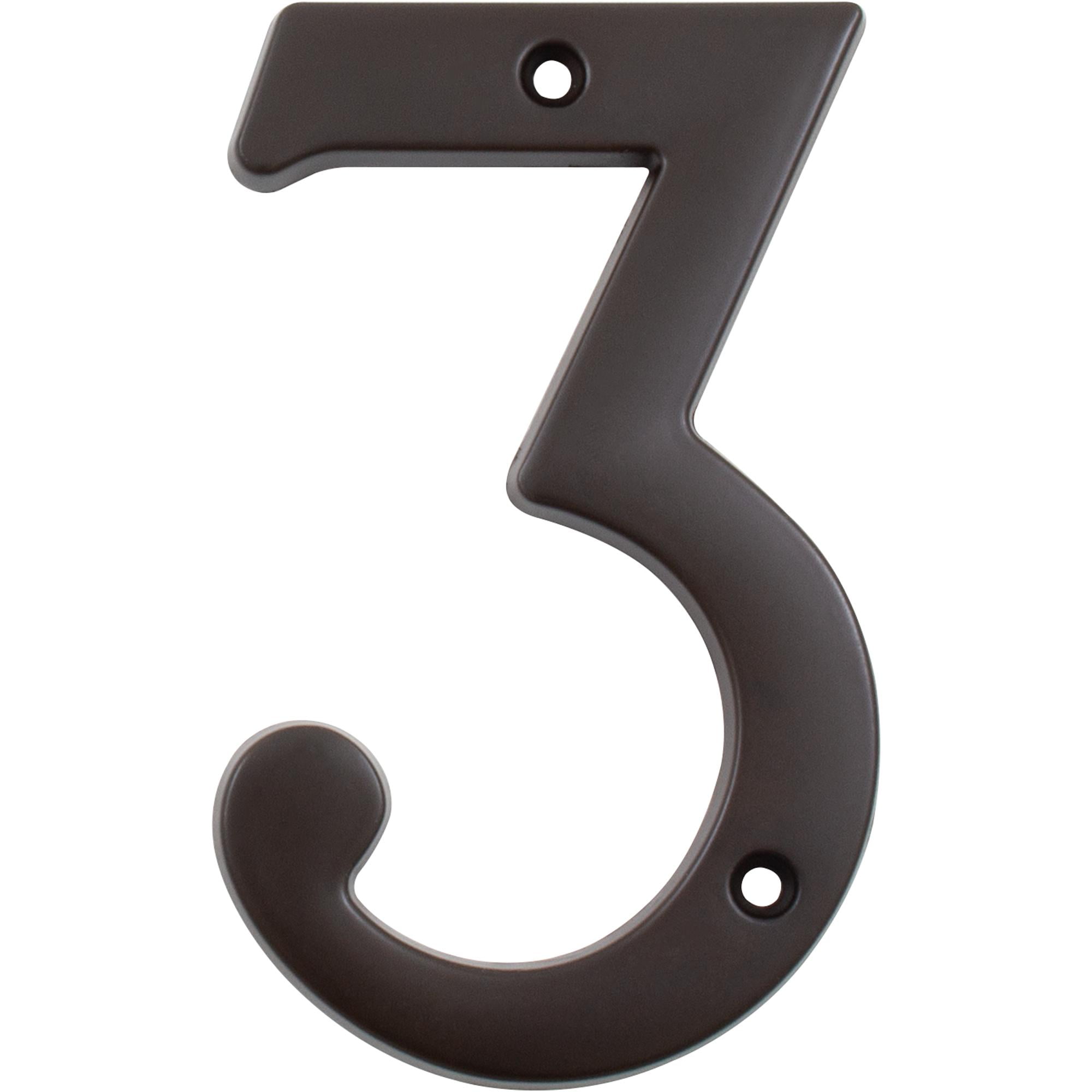 Stone Harbor Hardware Heavy-Duty House Number 3, 4 Inches, Oil-Rubbed ...