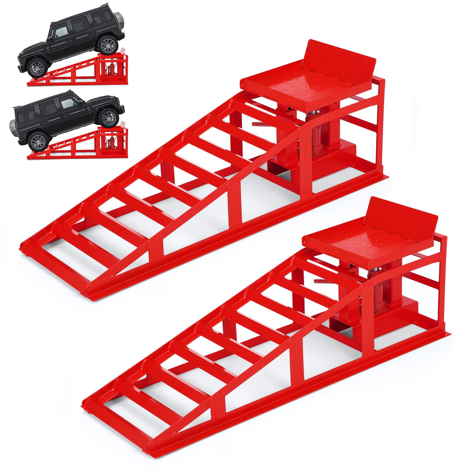 Heavy Duty Hydraulic Car Ramps,5T 12,000lbs Capacity Adjustable Height ...