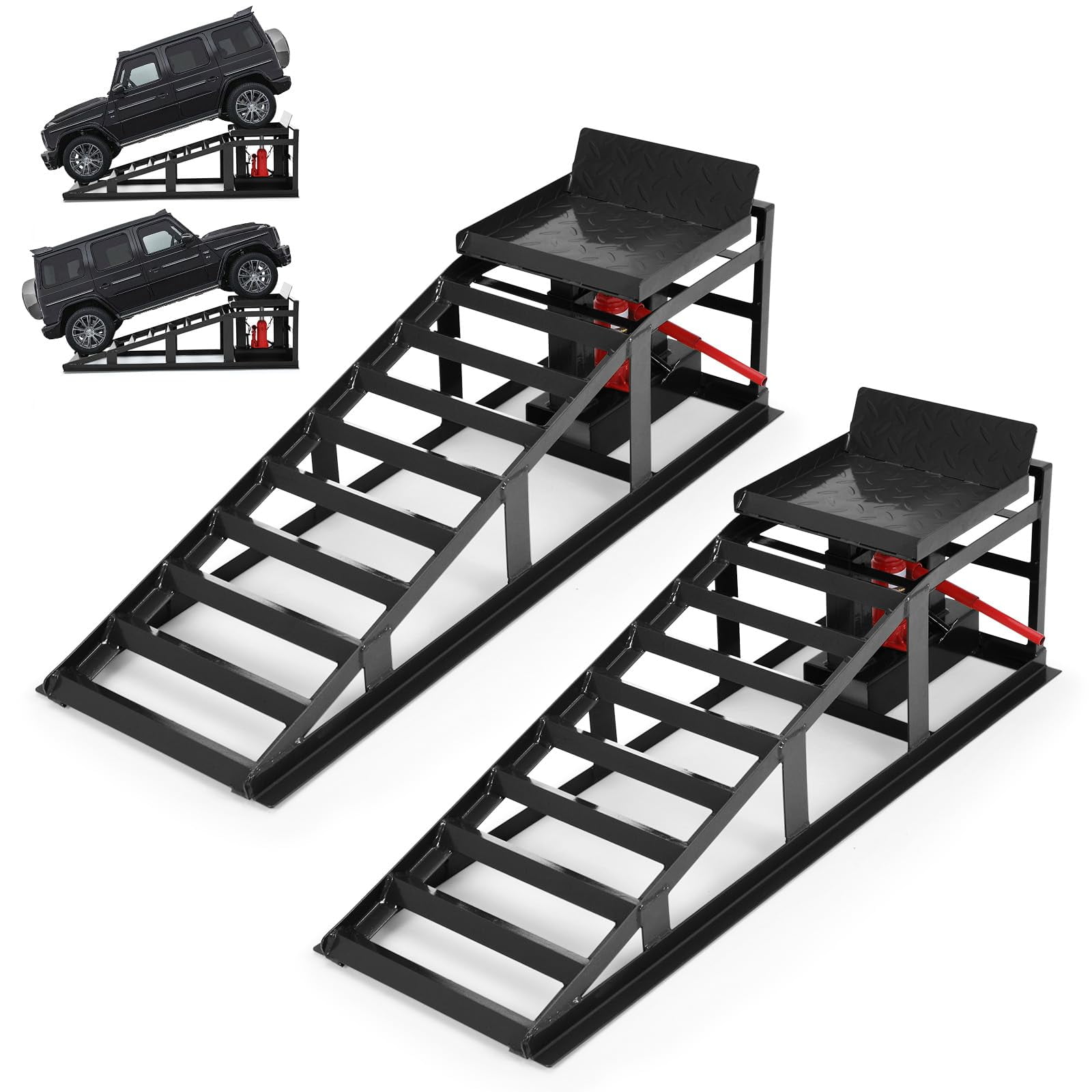 Heavy Duty Hydraulic Car Ramps,5T 12,000lbs Capacity Adjustable Height ...