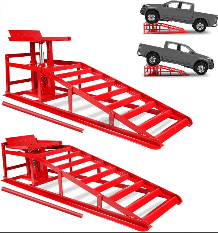 Heavy-Duty Hydraulic Car Ramps 5T Capacity - Adjustable 9.3-14 Inch ...