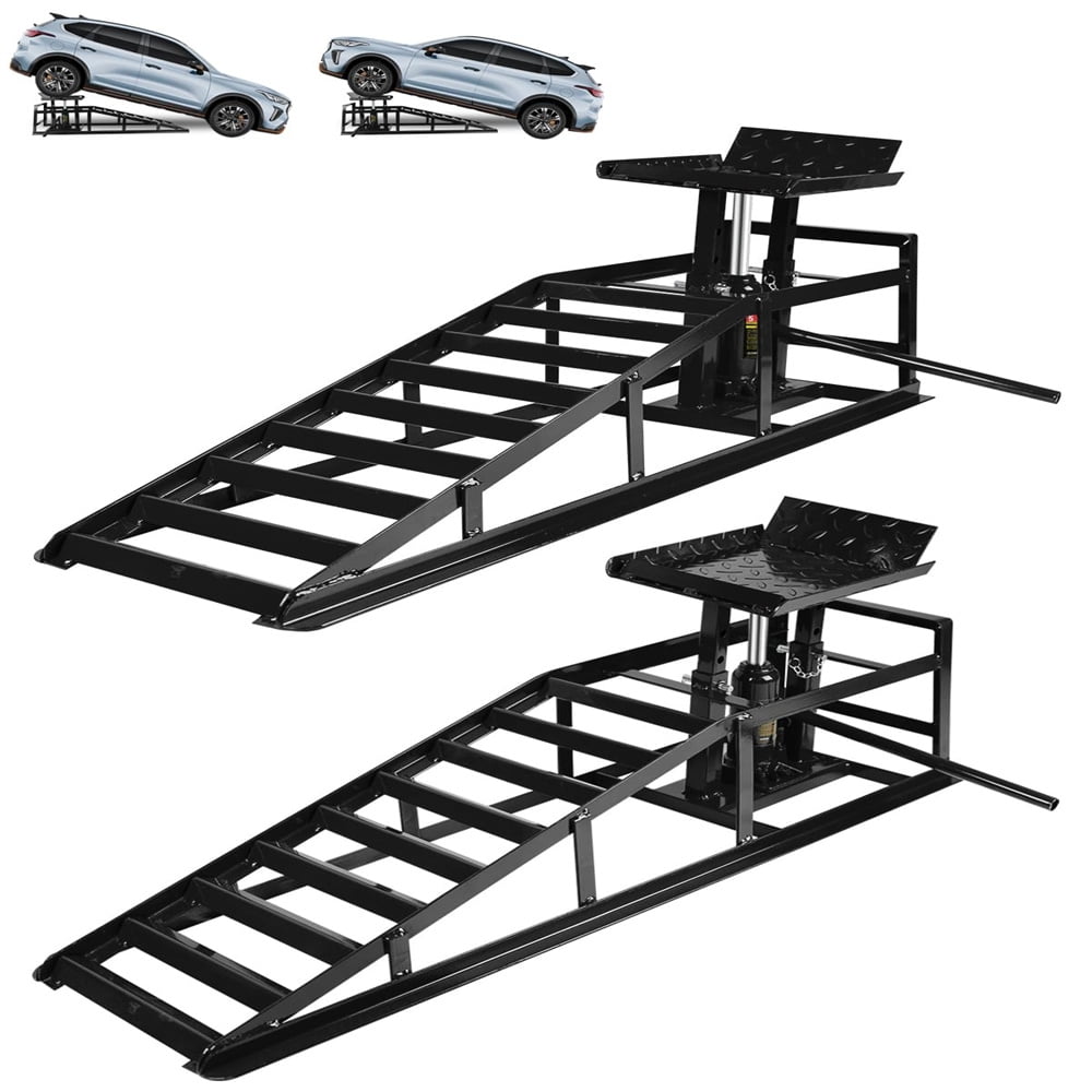 Heavy-Duty Hydraulic Car Ramps - 5T Load Capacity with Anti-Slip ...