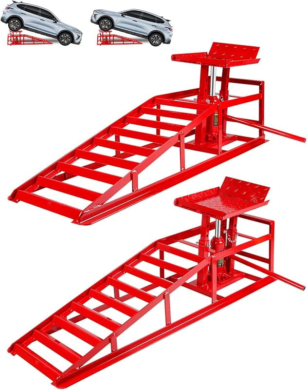 Heavy-Duty Hydraulic Car Ramps - 5T Load Capacity with Anti-Slip ...