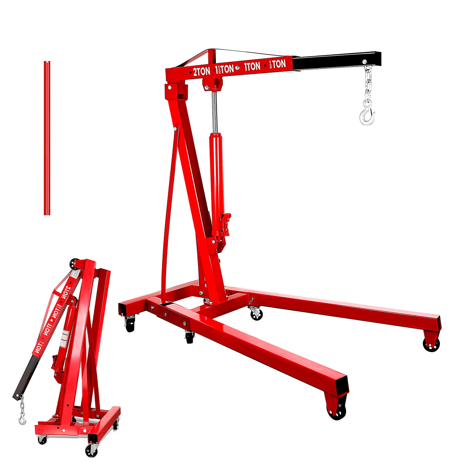 Heavy Duty Hydraulic Engine Hoist with Lever, 2 Ton/4400 LBS Capacity ...