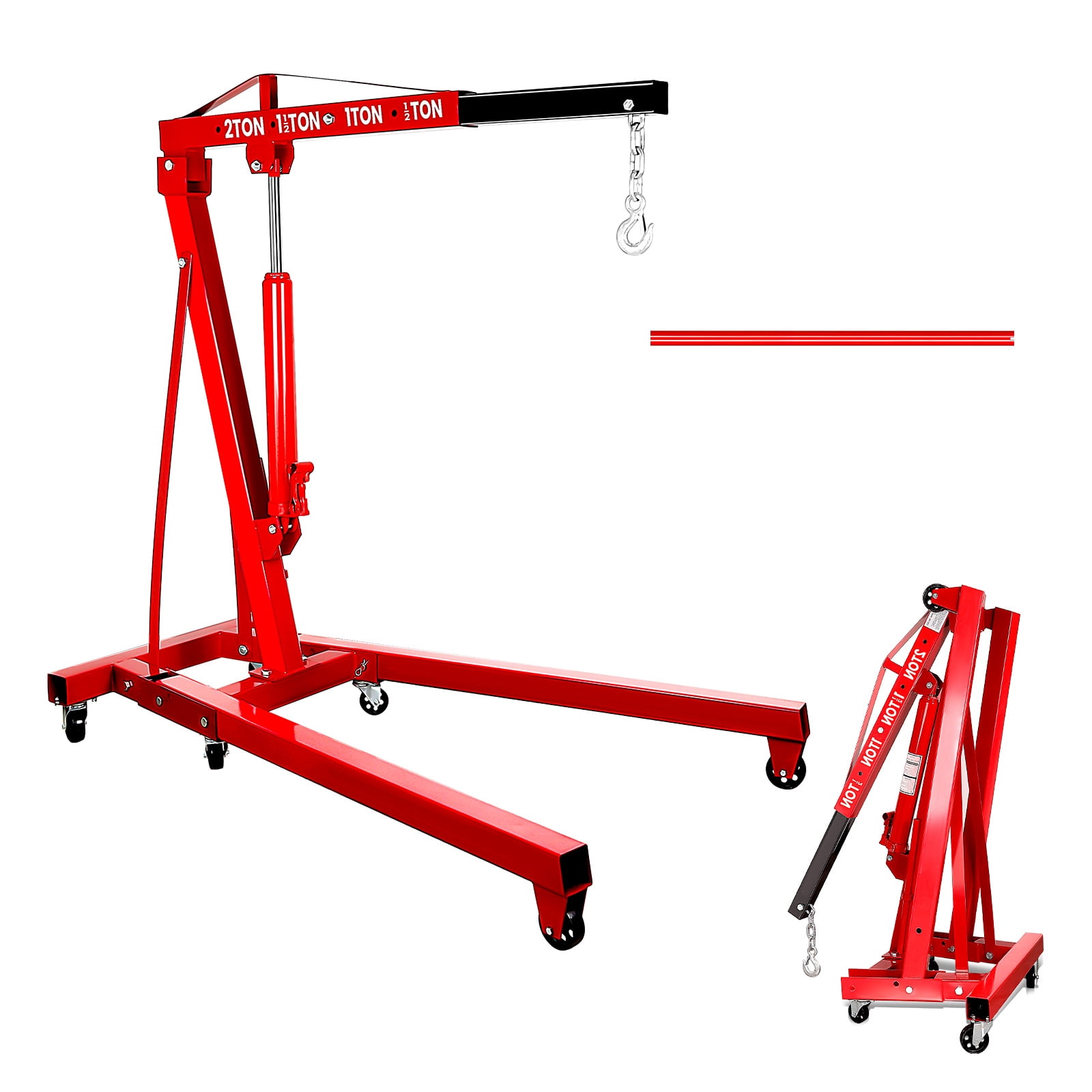 Heavy Duty Hydraulic Engine Hoist with Lever, 2 Ton/4400 LBS, Folding ...