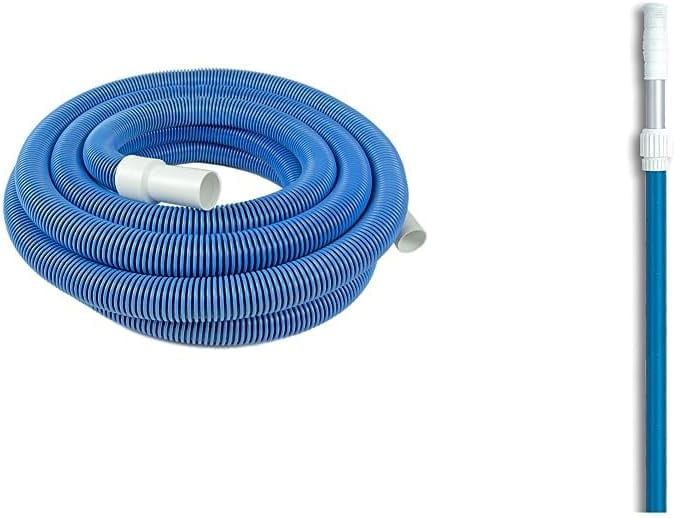 Heavy Duty In-Ground Pool Vacuum Hose + SWIMLINE Telescopic Pole for ...