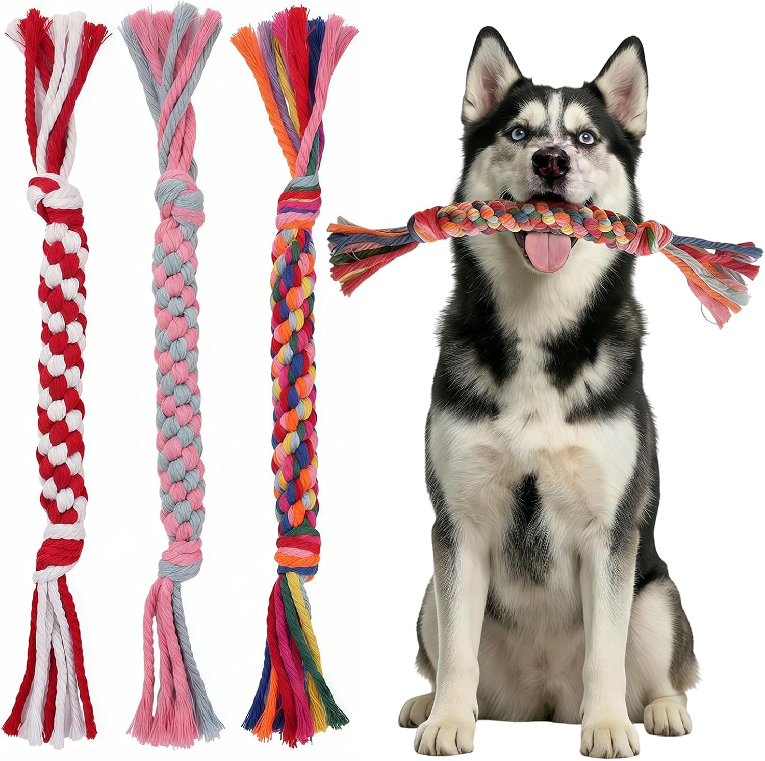 Heavy Duty Indestructible Dog Rope Toys for Aggressive Chewers & Large ...