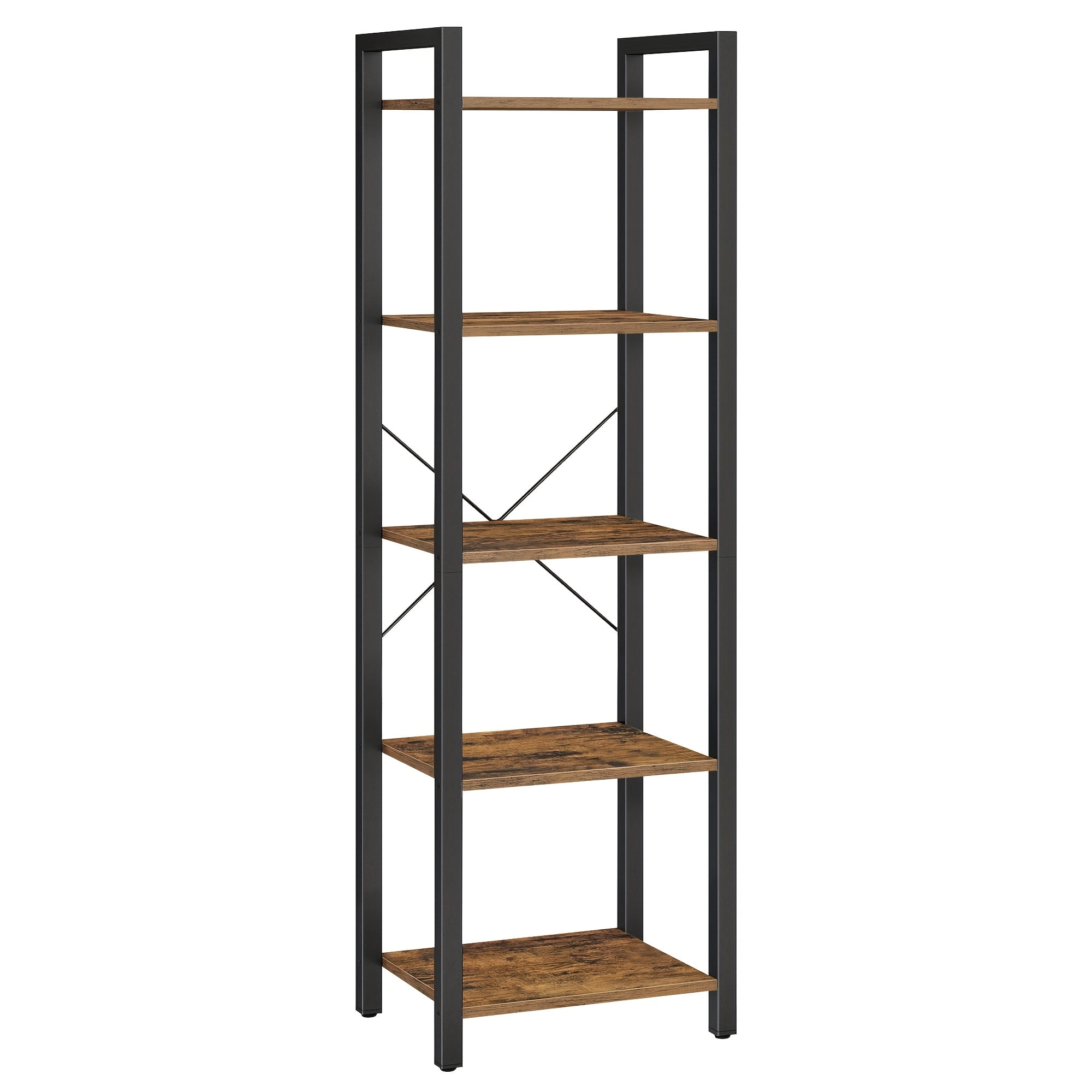 Heavy-Duty Industrial 5-Tier Bookshelf, 60.6" Extra Tall Narrow ...