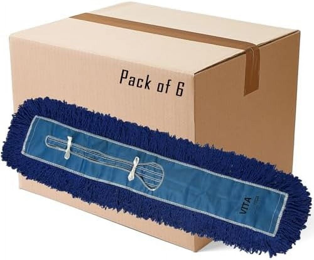 heavy-duty industrial closed-loop dust mops - 6 pack (blue) - 36 inch - Walmart.com