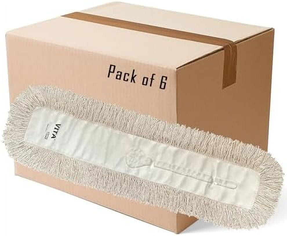 Heavy-Duty Industrial Closed-Loop Dust Mops - 6 Pack (White) - 36 Inch ...