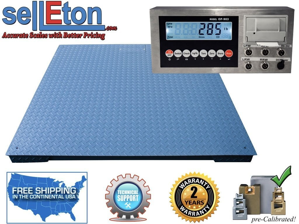 Heavy Duty Industrial Floor scale 7 x 7 / 84 10,000 lbs x 1 lb ...