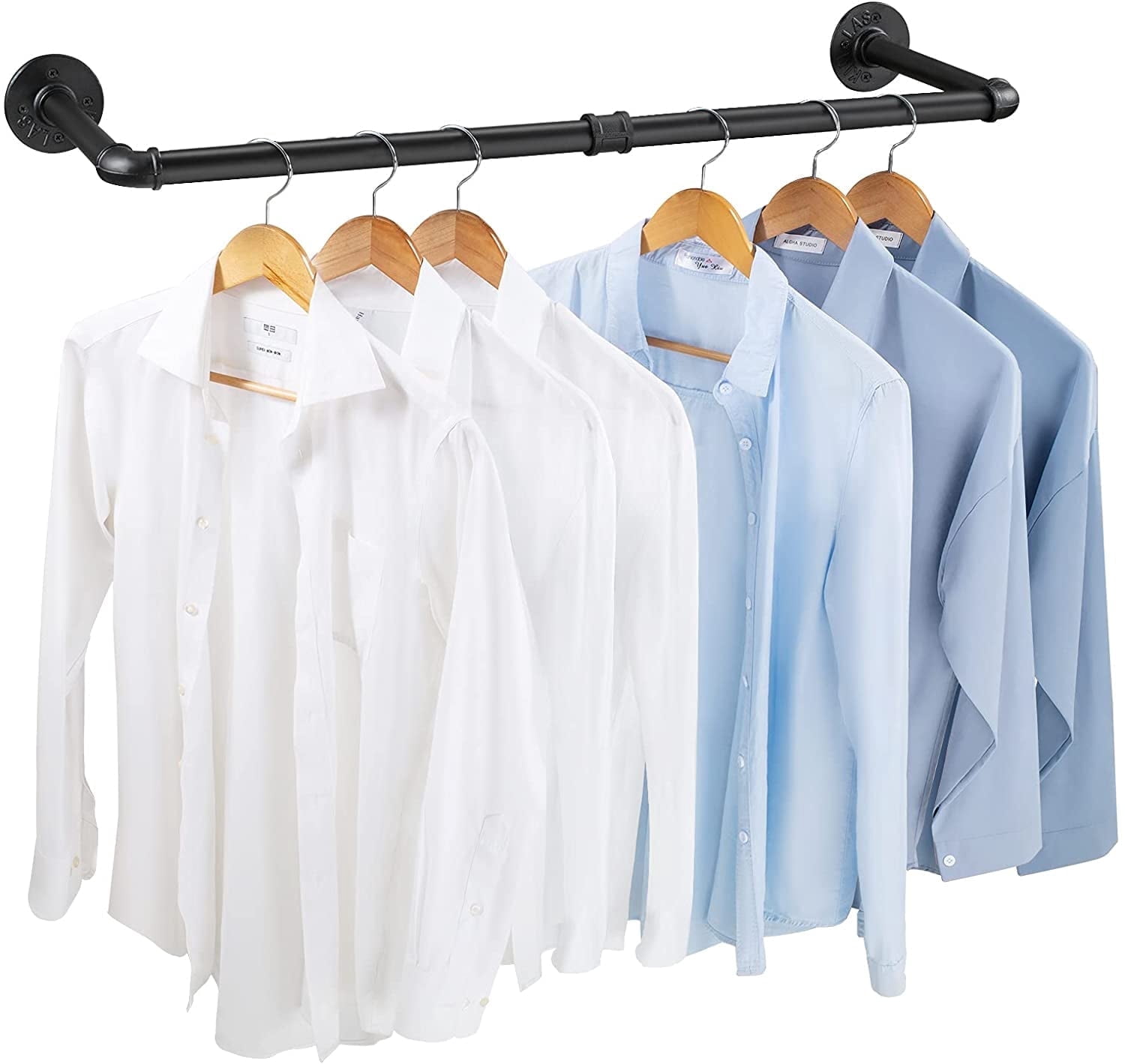 Sigrena Heavy Duty Industrial Pipe Clothes Rack, 38'' L, Wall Mounted ...