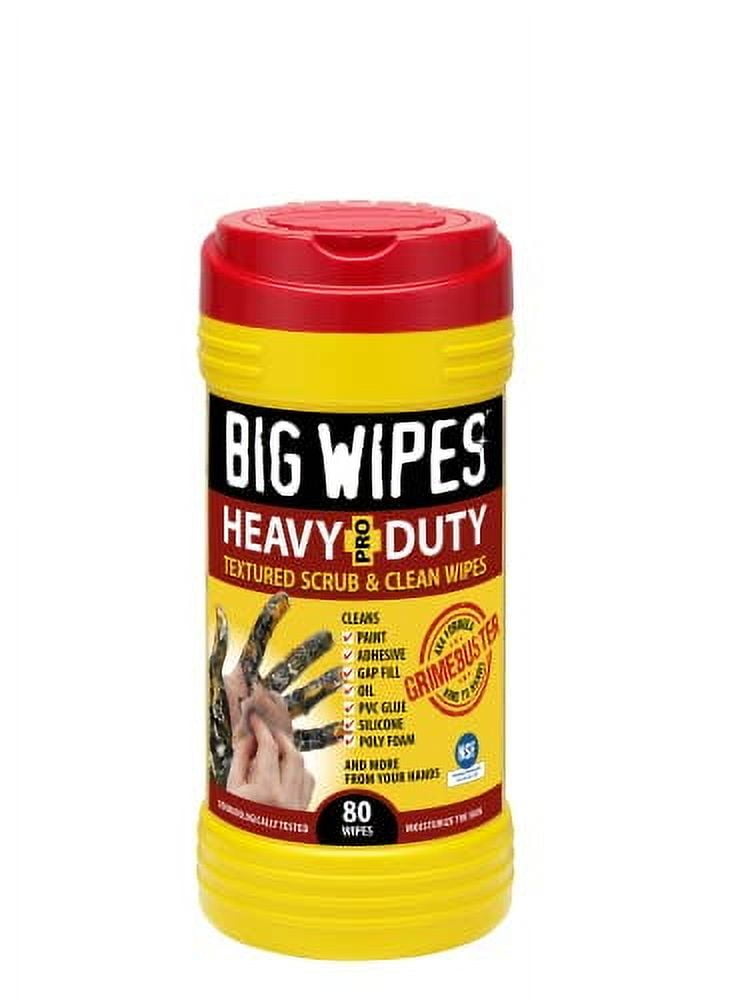 Heavy Duty Industrial Textured Scrubbing Wipes, Red Top, (80 Count ...