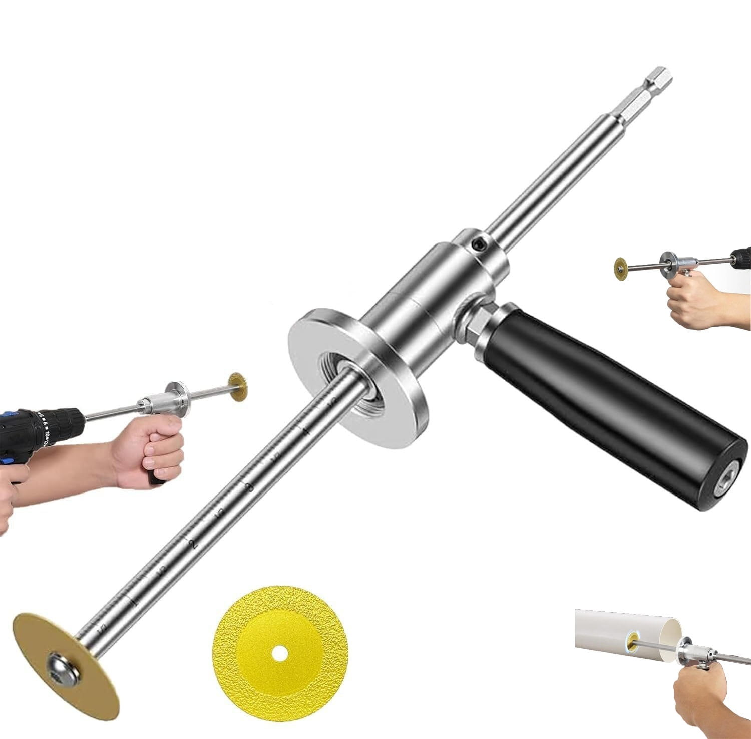 Heavy-Duty Inside Pipe Cutter 7" Diamond Grit Cutter Tool with Handle ...