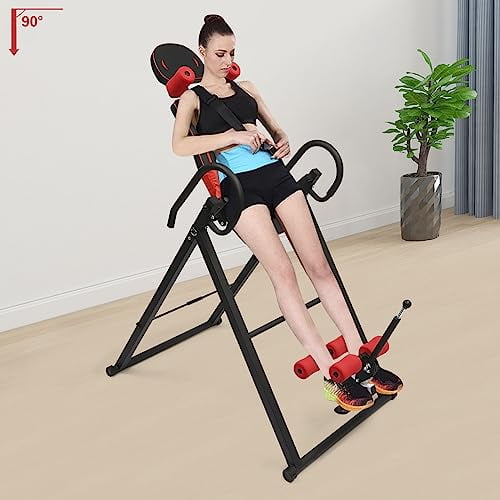 Heavy Duty Inversion Table, 300 LBS Capacity Inversion Table with Adjustable Protective Belt ...