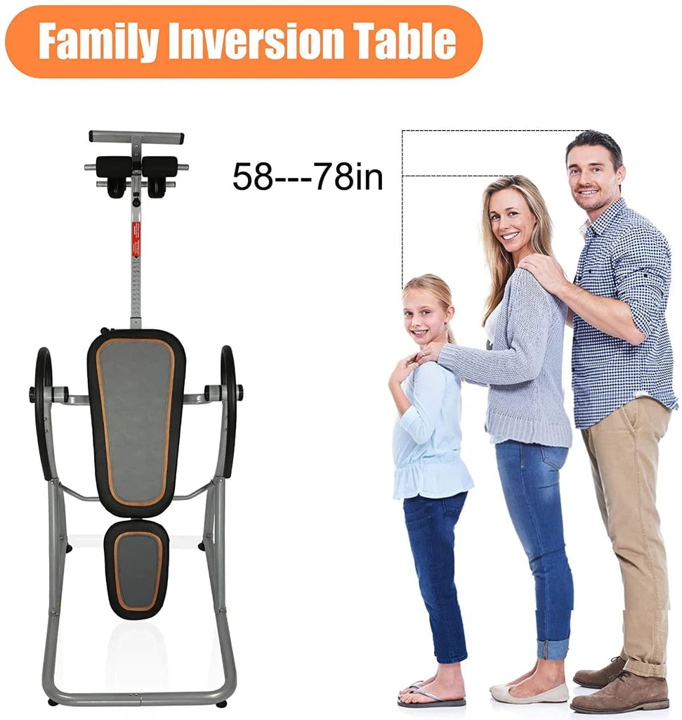 Heavy Duty Inversion Table 58-78 Inches Adjustable Pain Therapy ...
