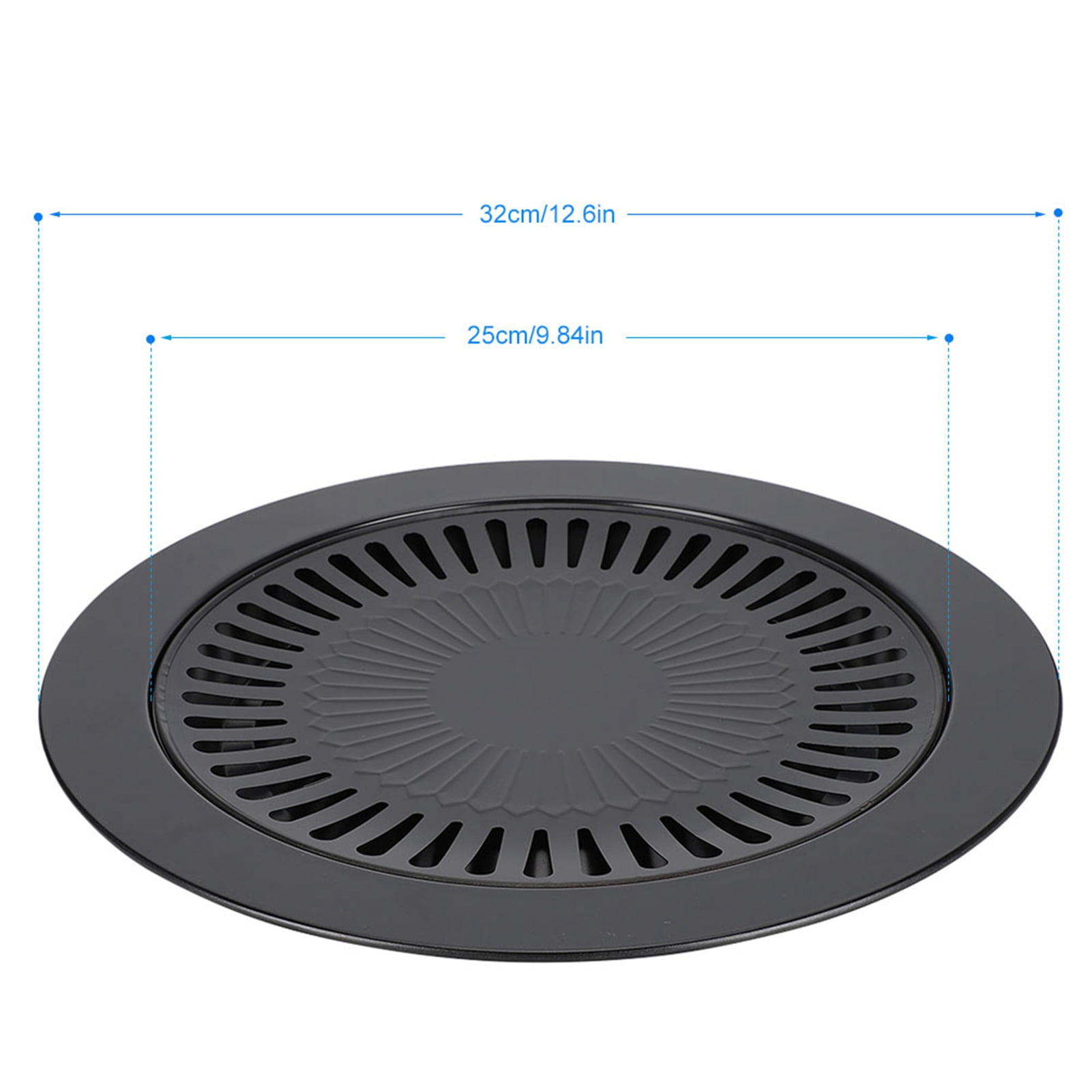 Heavy,Duty Iron BBQ Pan, Non,Stick Surface, Oil Drain Design, Ideal For ...