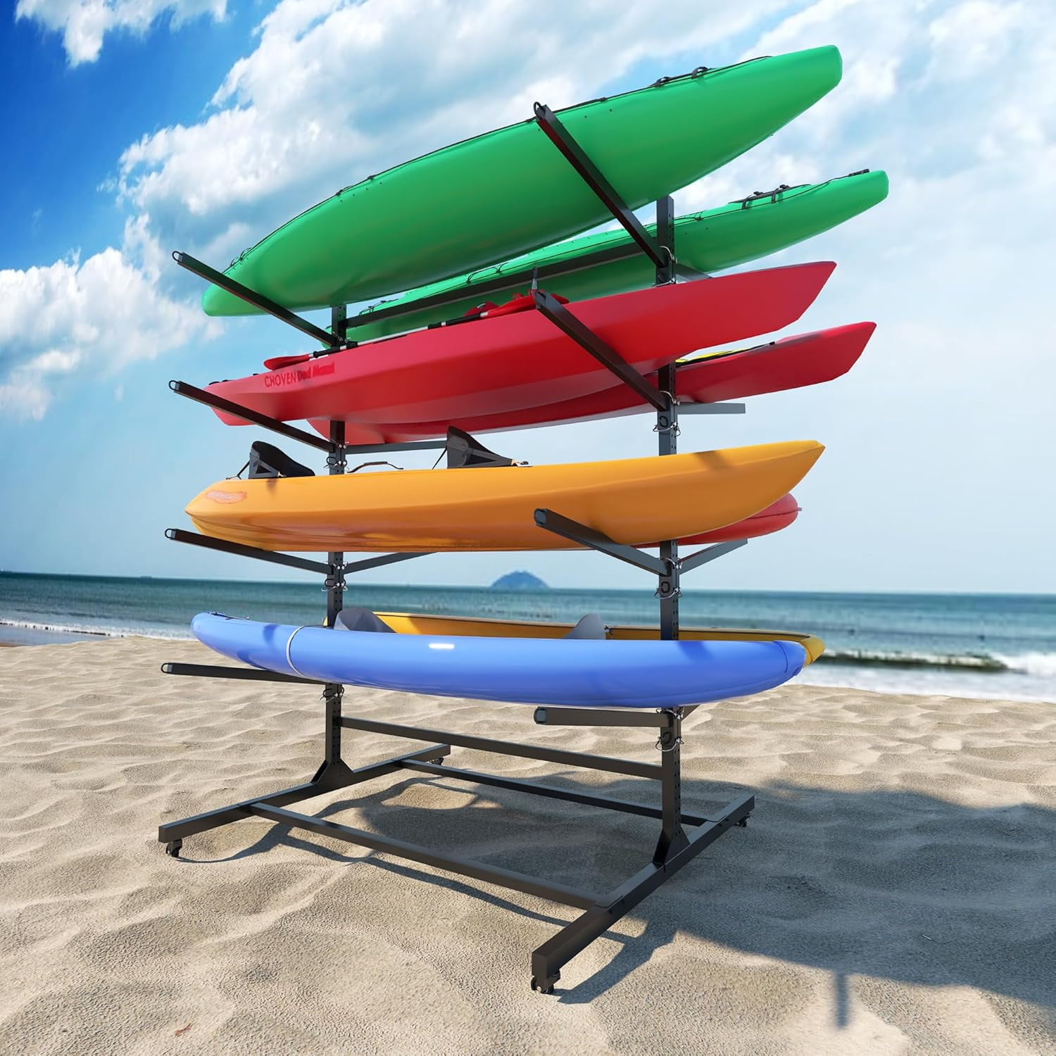 Heavy-Duty Kayak Storage Rack for Garage & Outdoor, Adjustable Kayak ...