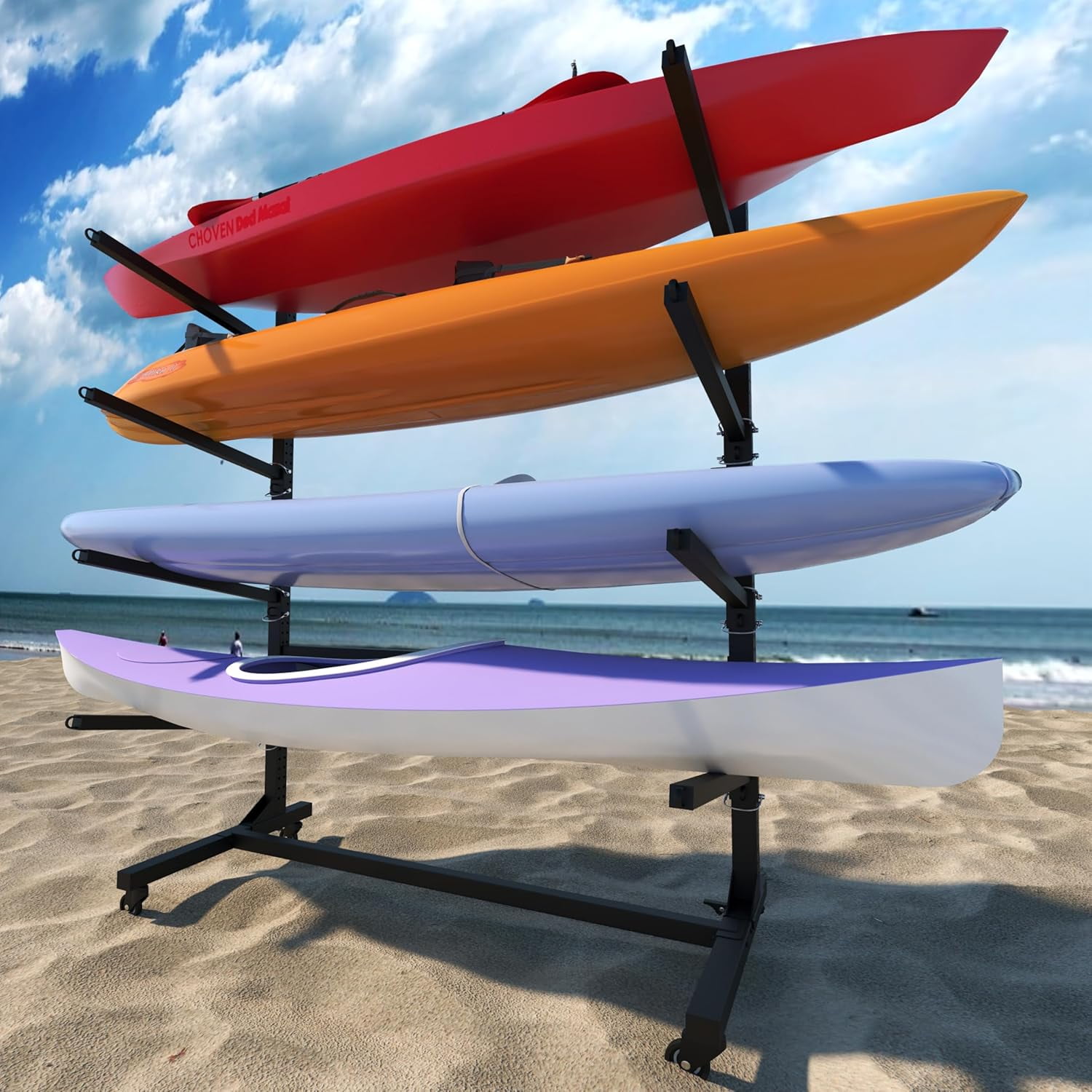 Heavy-Duty Kayak Storage Rack for Garage & Outdoor, Adjustable Kayak ...