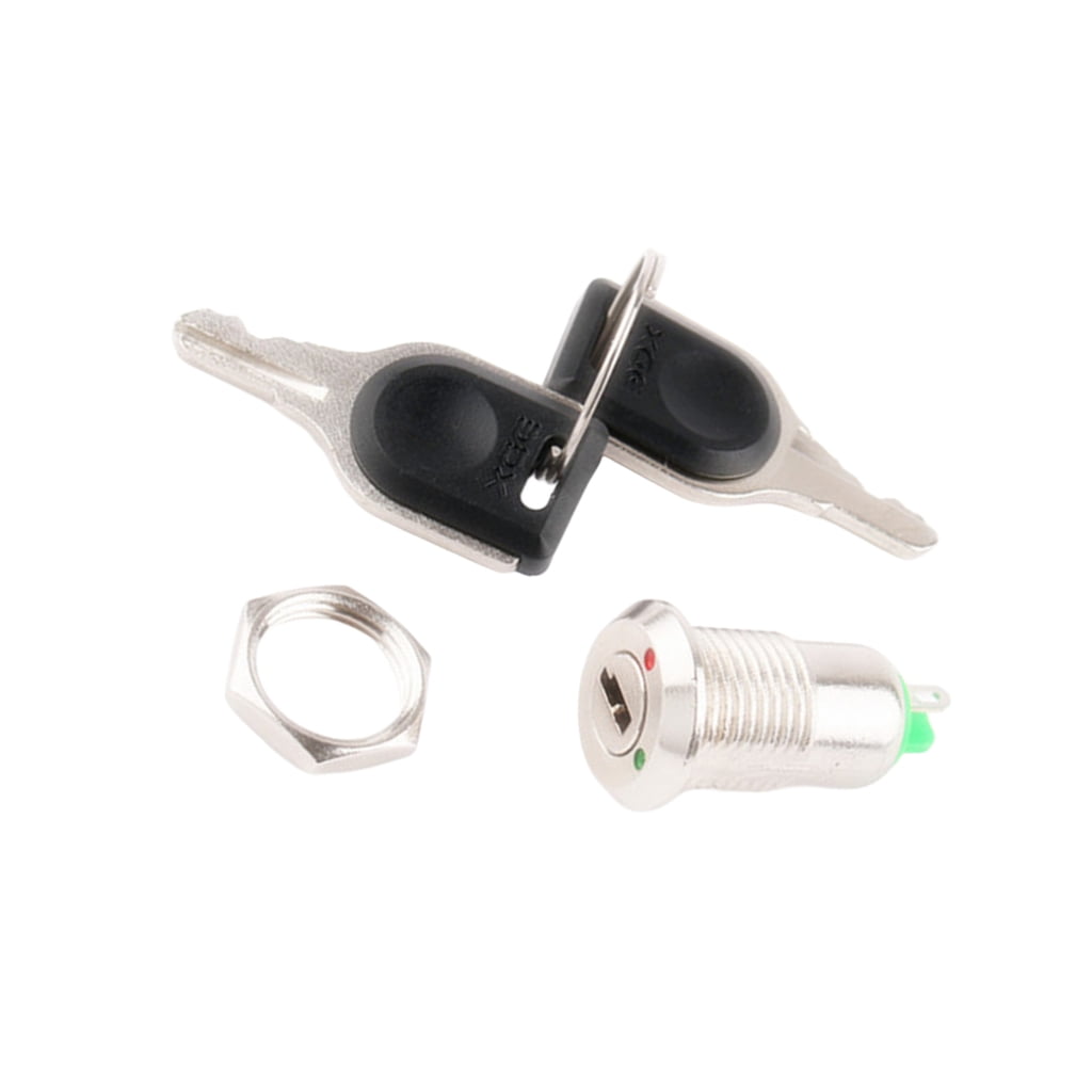 Heavy Duty Keyed Electrical Switches 12mm Installation Size Nickel Plated Brass Construction for ...