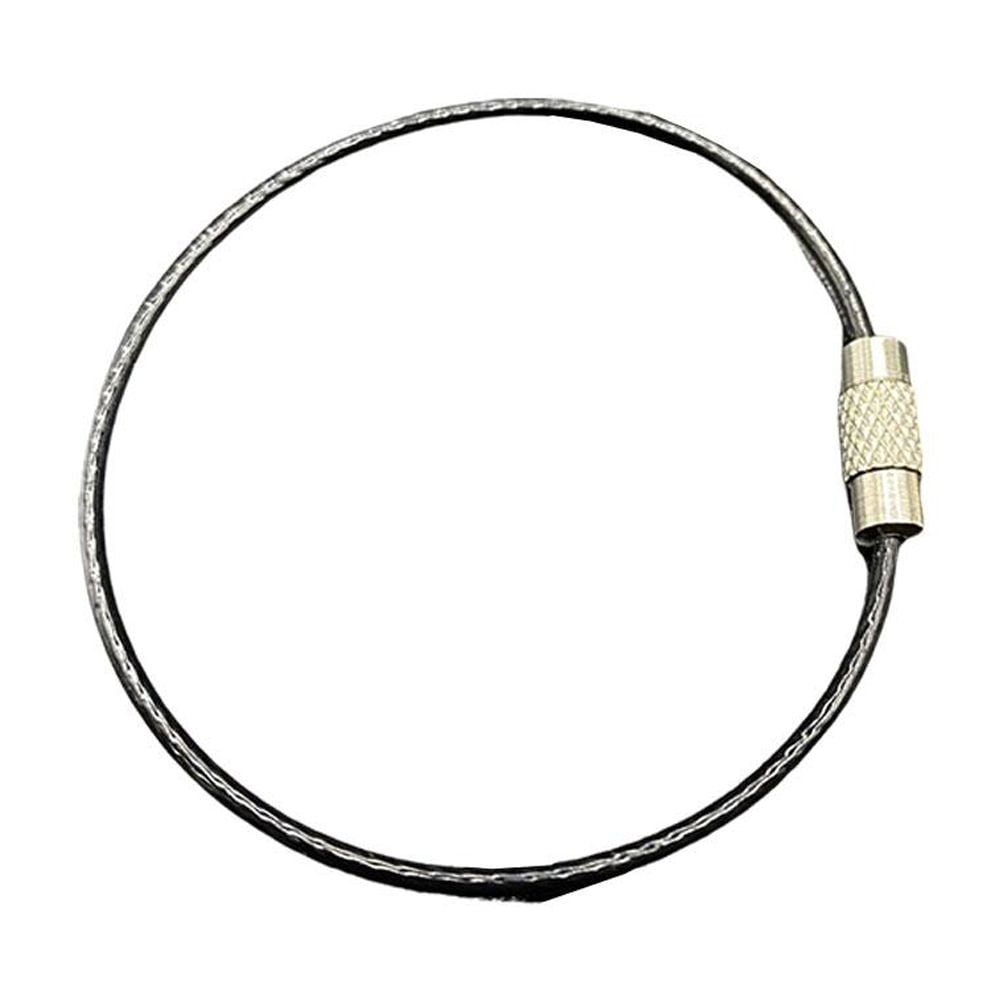 Heavy Duty Keyring Screw Locking Wire Key Keychain Stainless Steel ...