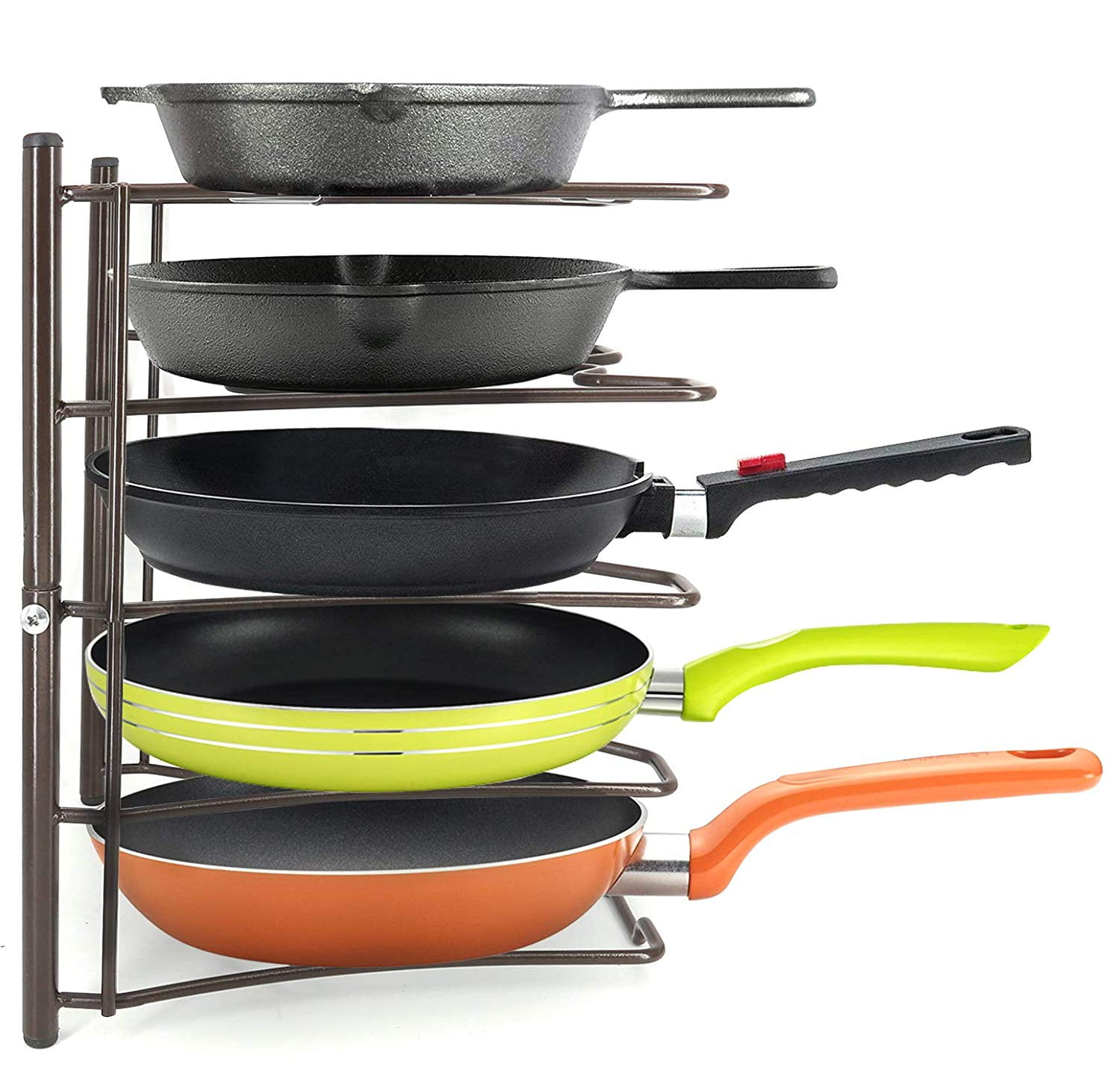 Heavy Duty Kitchen Cabinet Cookware Organizer Rack for Pans, Pots, Lids ...