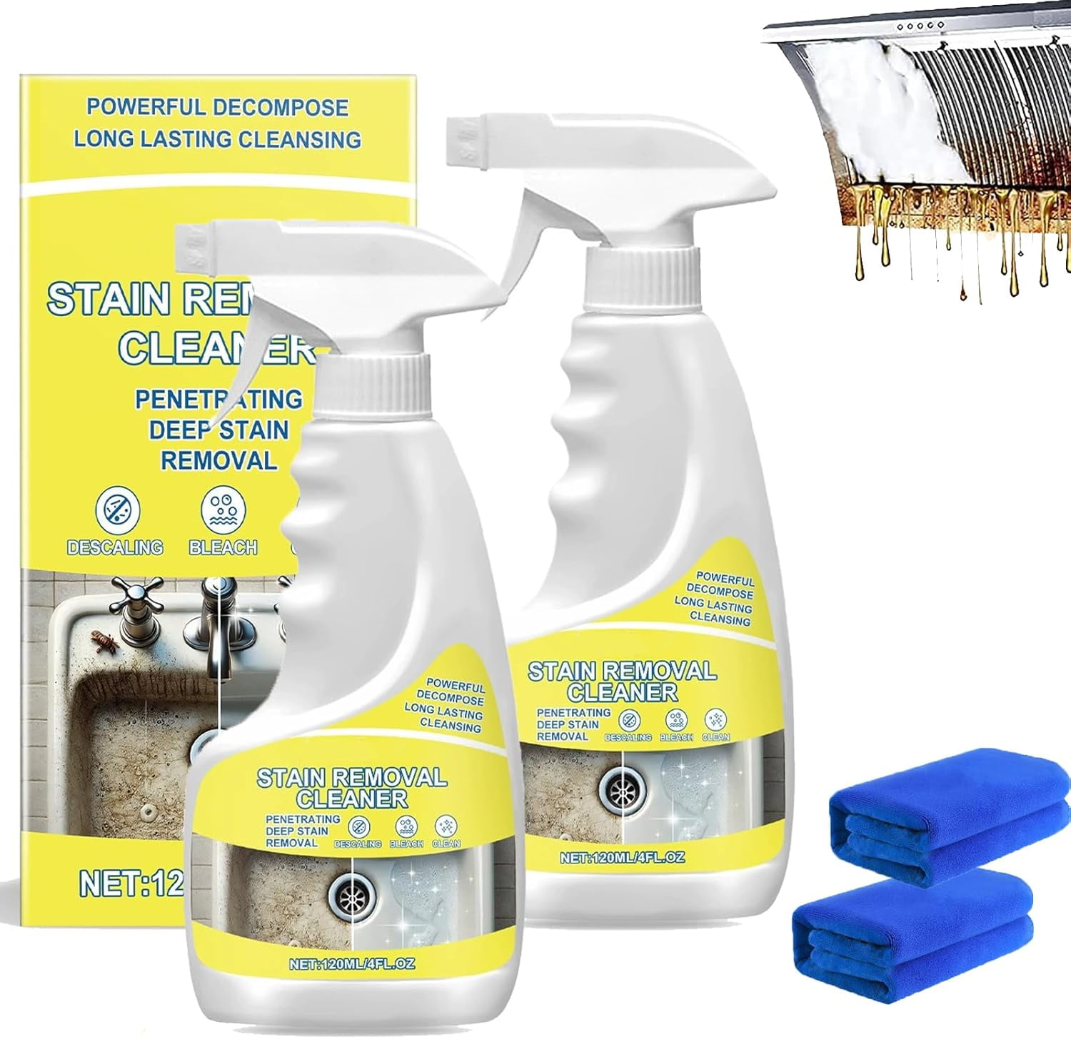 Heavy-Duty Kitchen Degreaser Foam Cleaner, 120ml Electrolyzed Ion ...