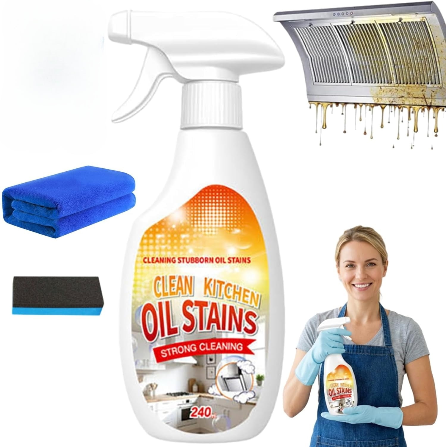 Heavy-Duty Kitchen Degreaser Foam Cleaner, 120ml Multi Functiona Foam ...