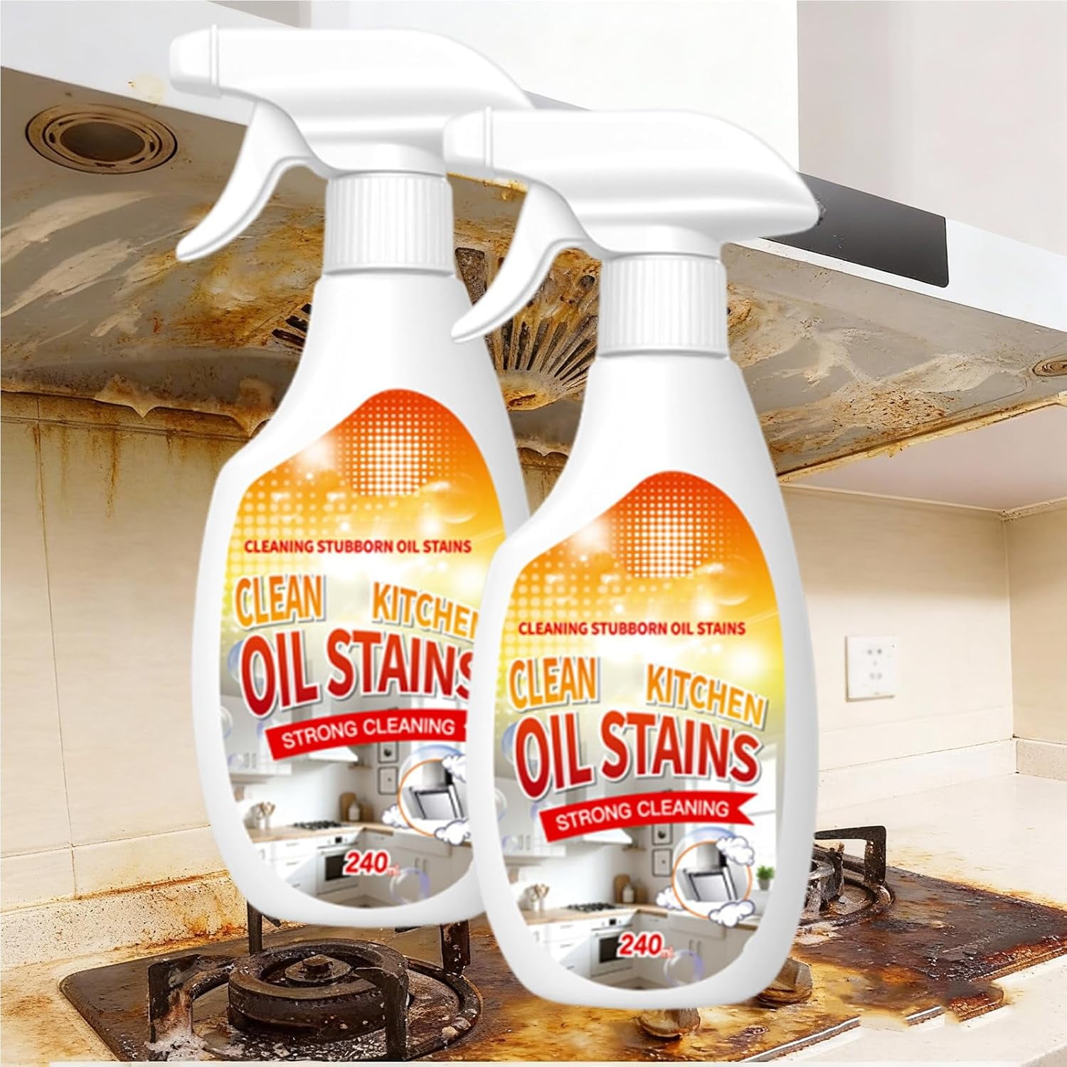 Heavy-Duty Kitchen Degreaser Foam Cleaner, 8.45oz Powerful Grease ...