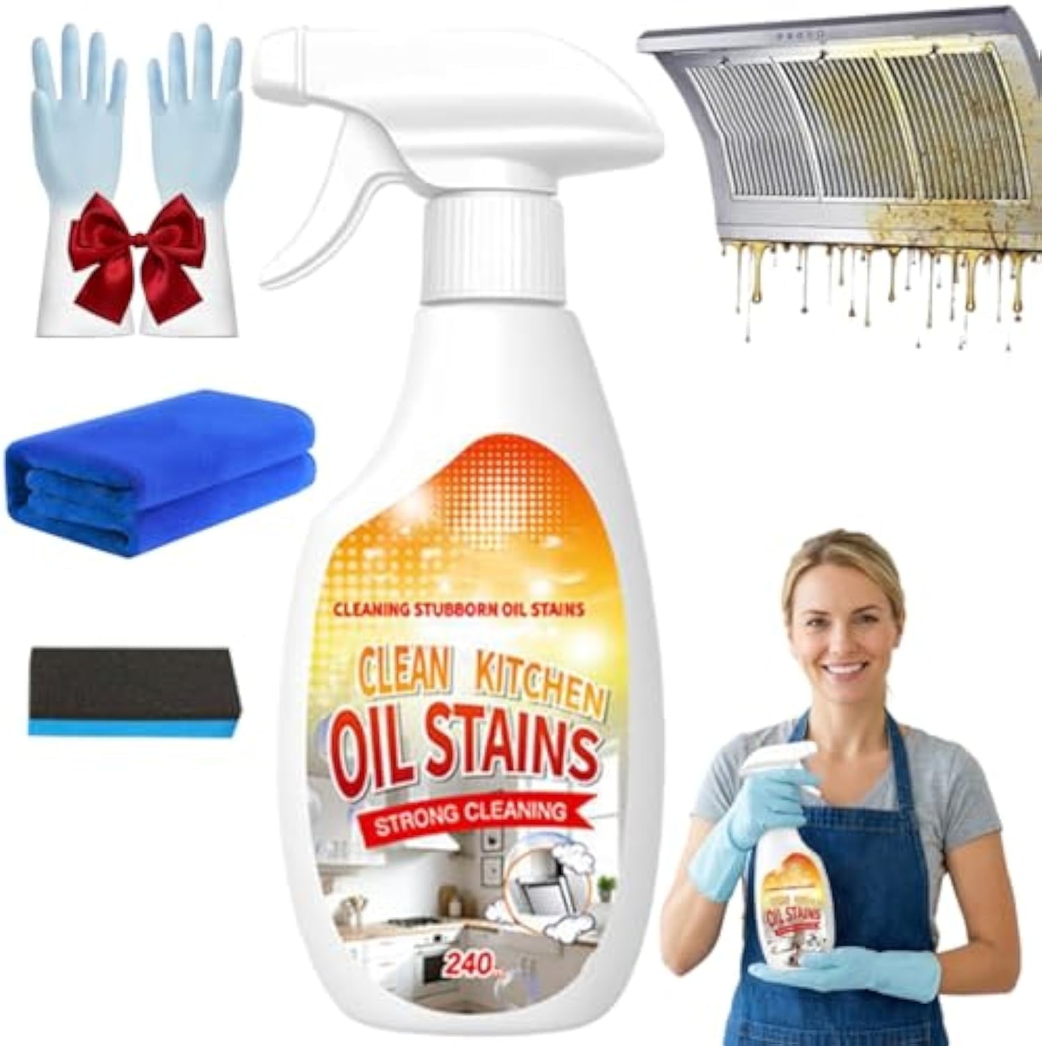 Heavy-Duty Kitchen Degreaser Foam Cleaner, Multi Functiona Foam Cleaner ...