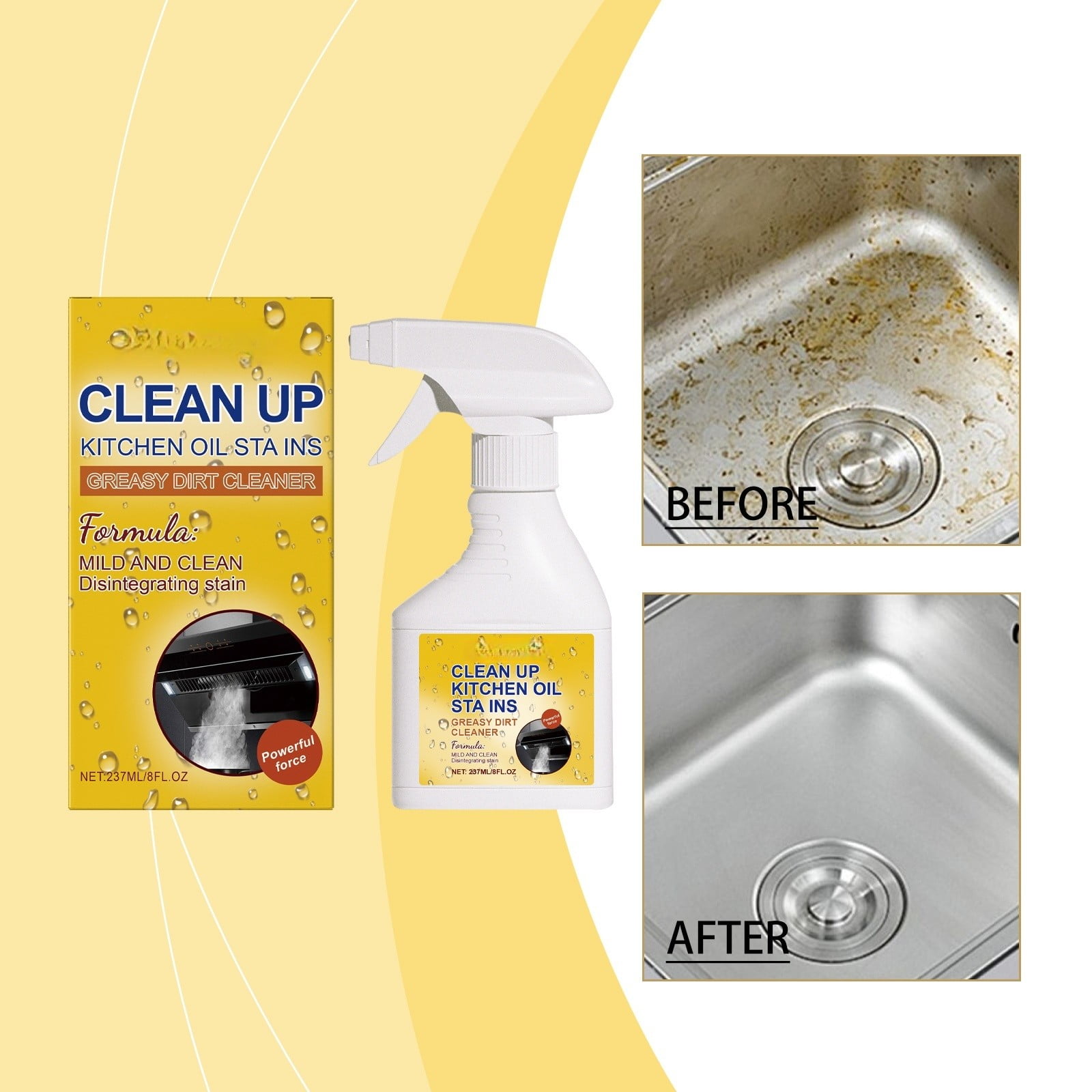 Heavy Duty Kitchen Degreaser Powerful Stain Remover For Grease Oil And Grime Cuts Through Tough ...