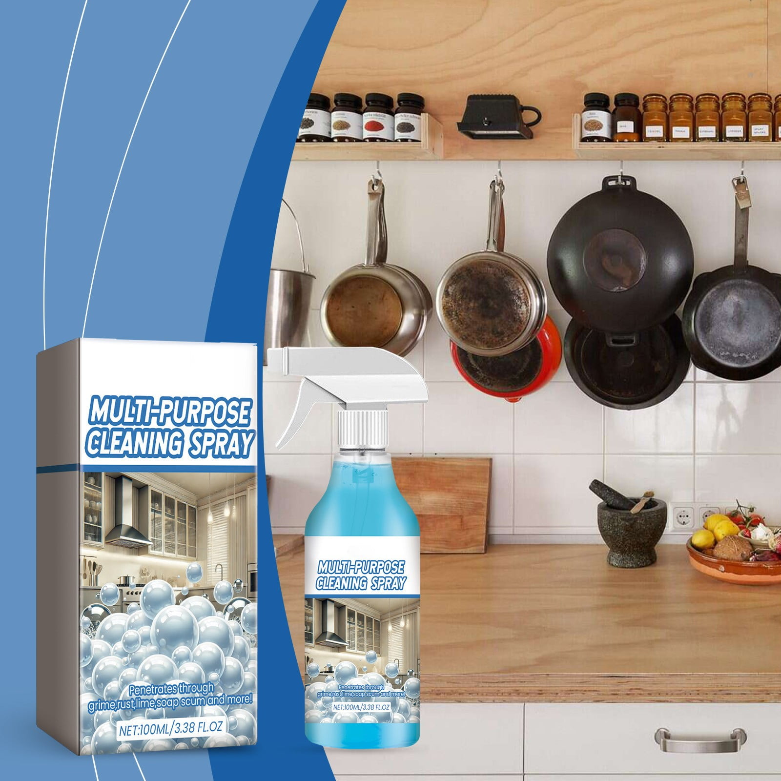 Heavy Duty Kitchen Foam Cleaner & Degreaser, Powerful Foaming Action ...