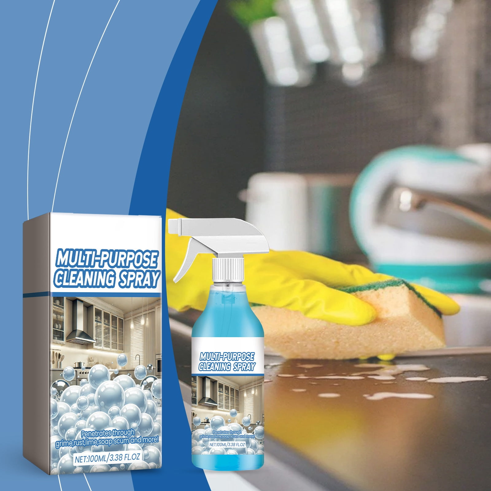 Heavy-Duty Kitchen Foam Cleaner | Fast-Acting Degreaser | 100ml | Removes Stubborn Grease, Oil ...