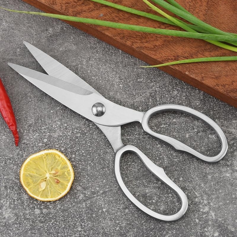 Heavy Duty Kitchen Scissors All Purpose, Solid All Stainless Steel ...