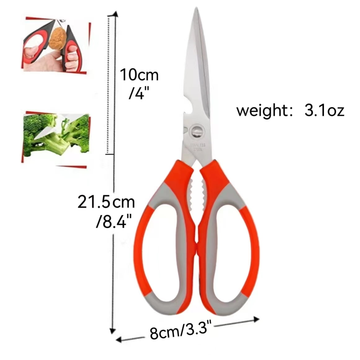 Heavy Duty Kitchen Shears - Dishwasher Safe Stainless Steel Scissors ...
