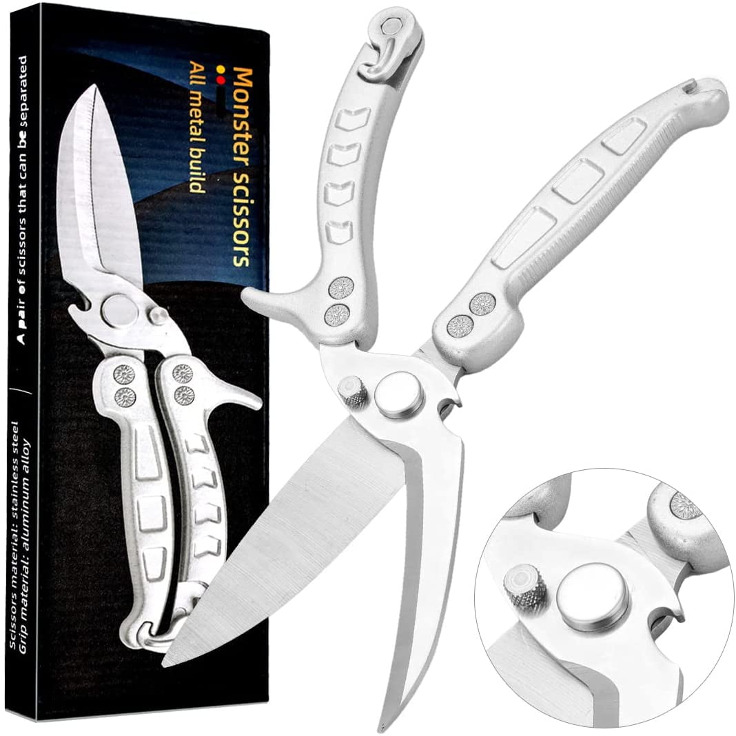 Heavy Duty Kitchen Shears, Spring Loaded Poultry Shears Stainless Steel ...