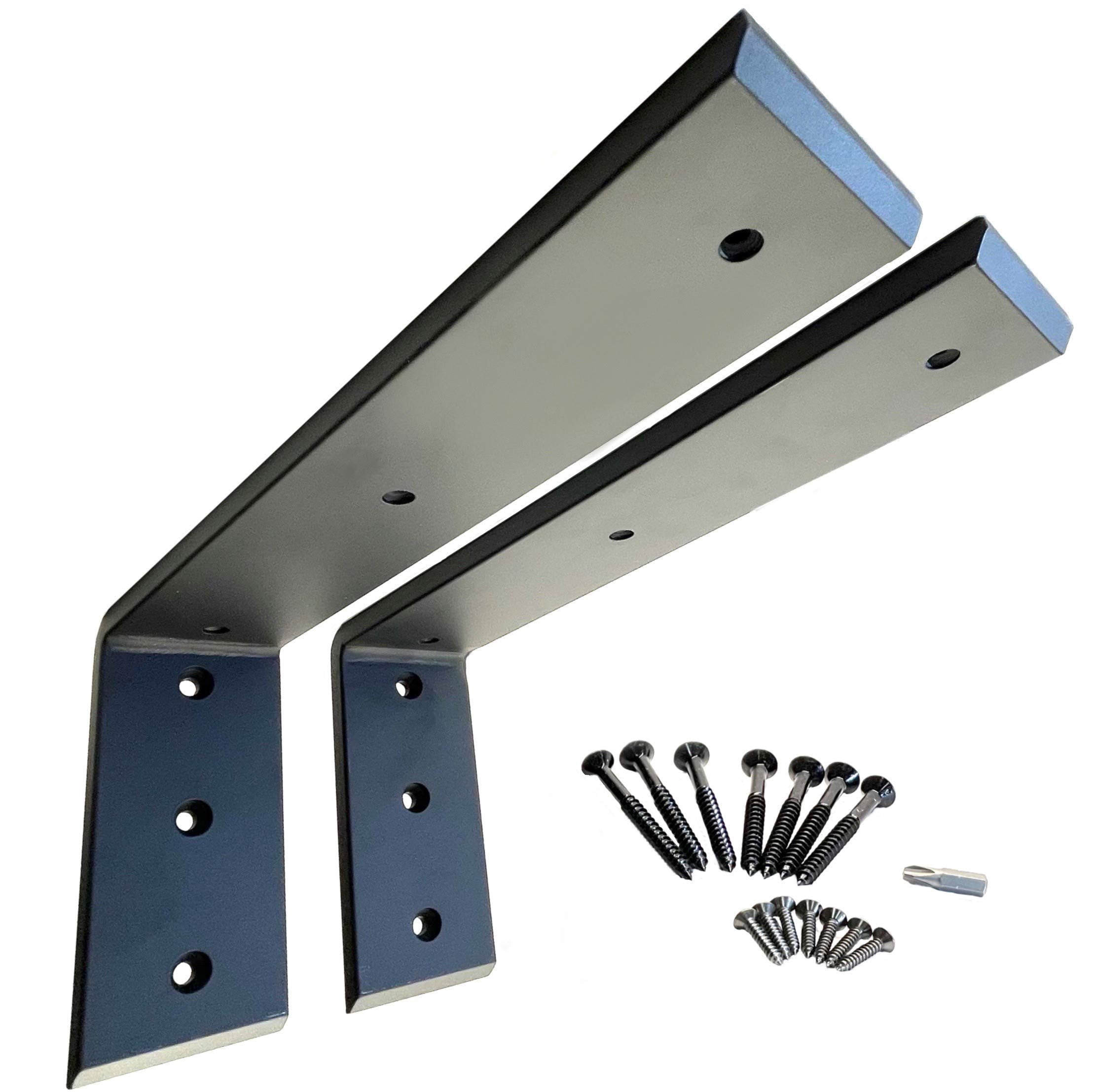 Heavy Duty L Brackets For Shelves Countertop Wall Shmetal Iron - Black ...