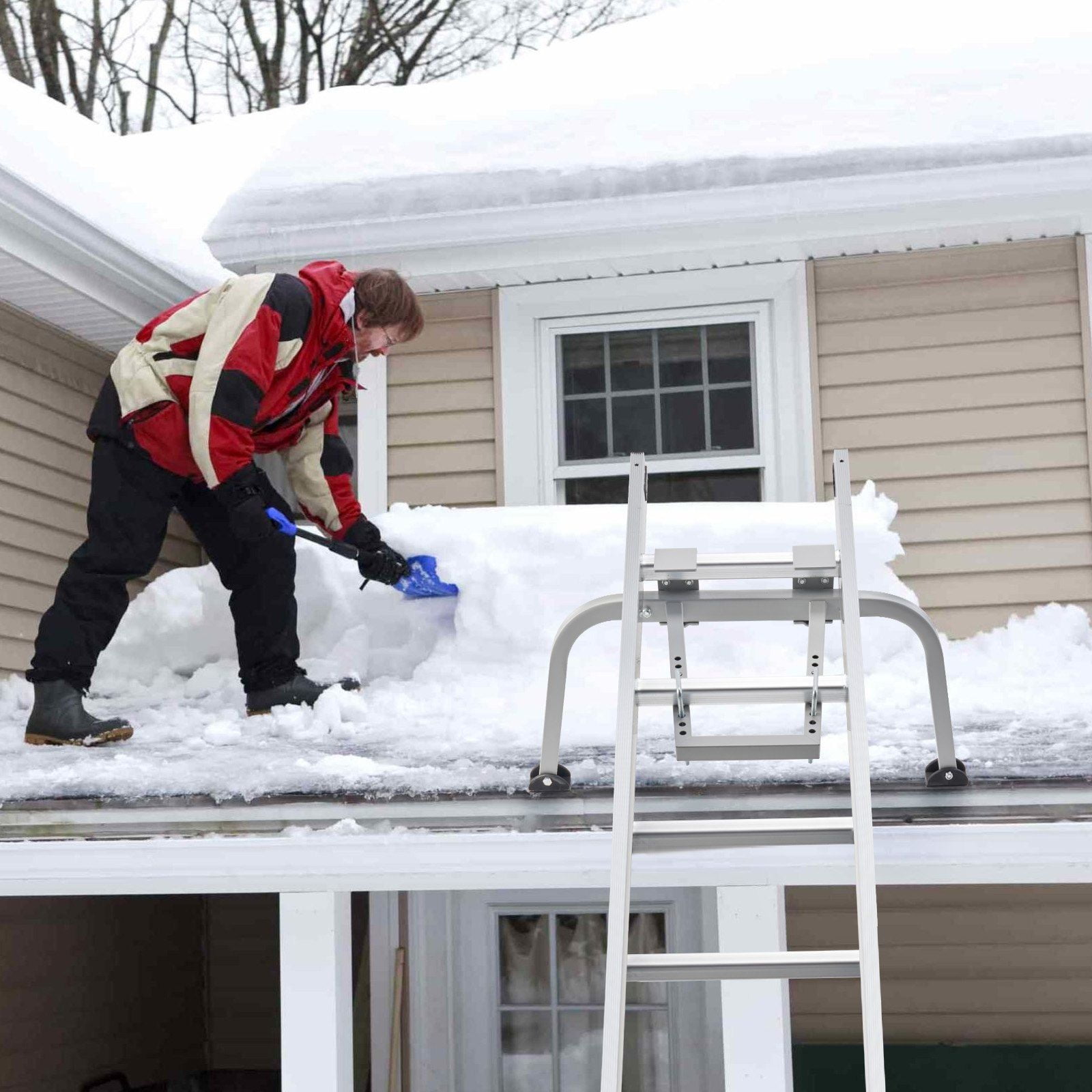 Heavy Duty Ladder Standoff with Roof Hook Attachment - Adjustable Wing ...