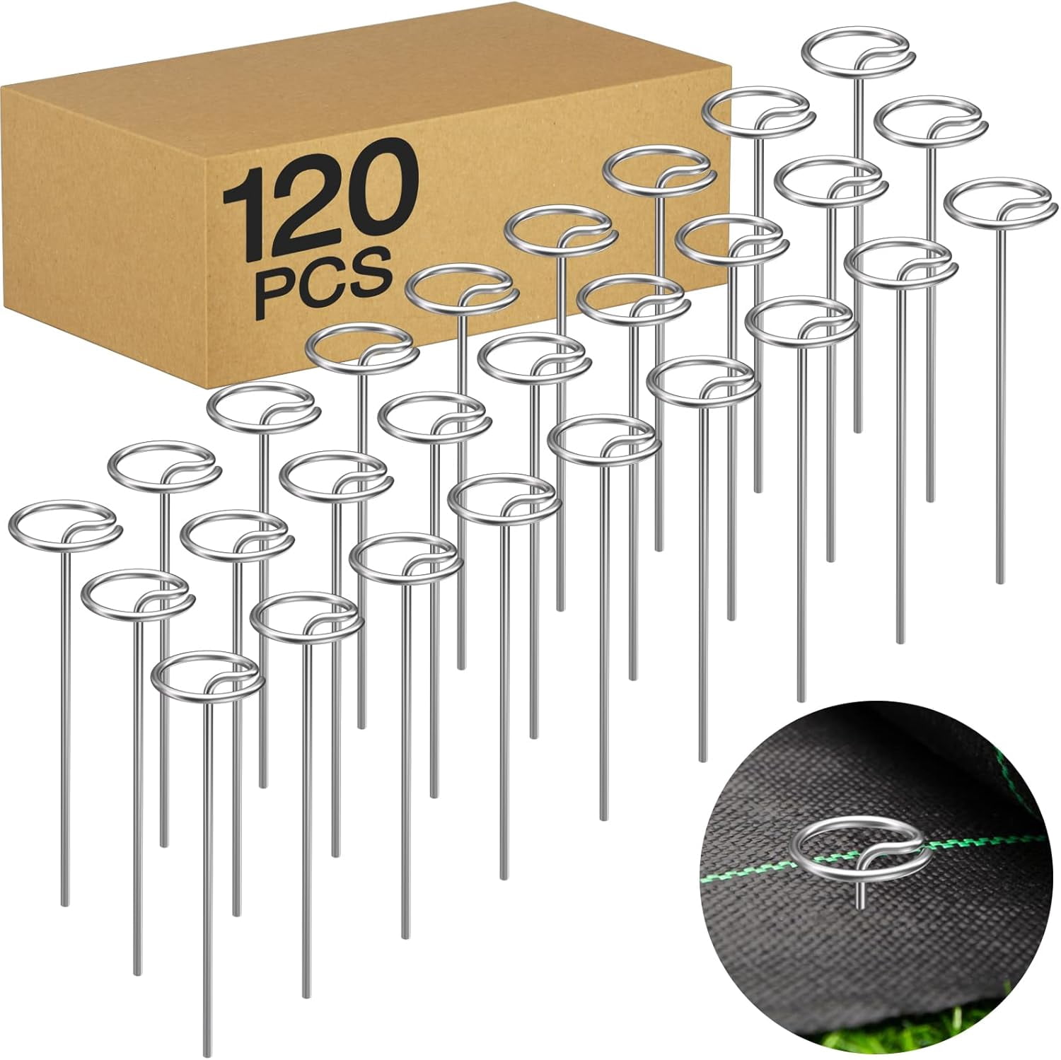 Heavy-Duty Landscape Staples – 120 Pcs 6-Inch G-Shaped Thickened ...