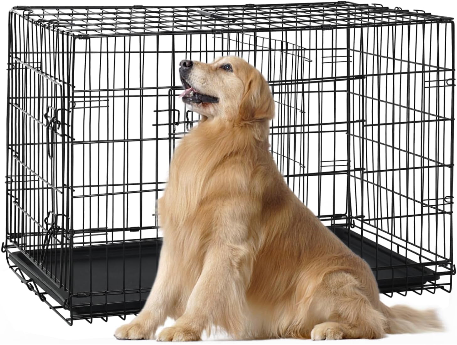 Heavy Duty Large Dog Crate, 48 Inch Dog Crates for Large Dogs, Metal ...