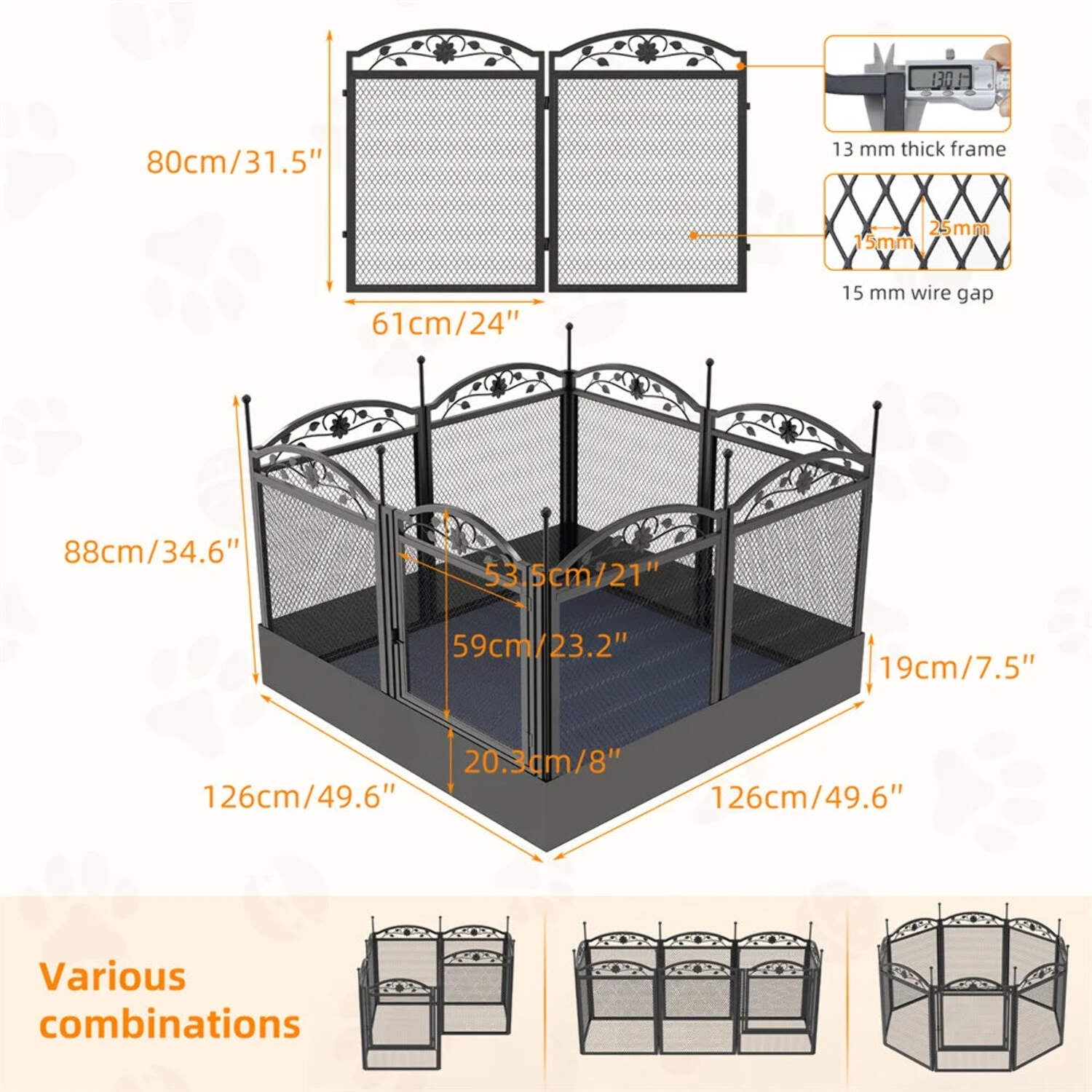 Heavy Duty Large Dog Playpen Pet Exercise Run Enclosure Fence Pet ...