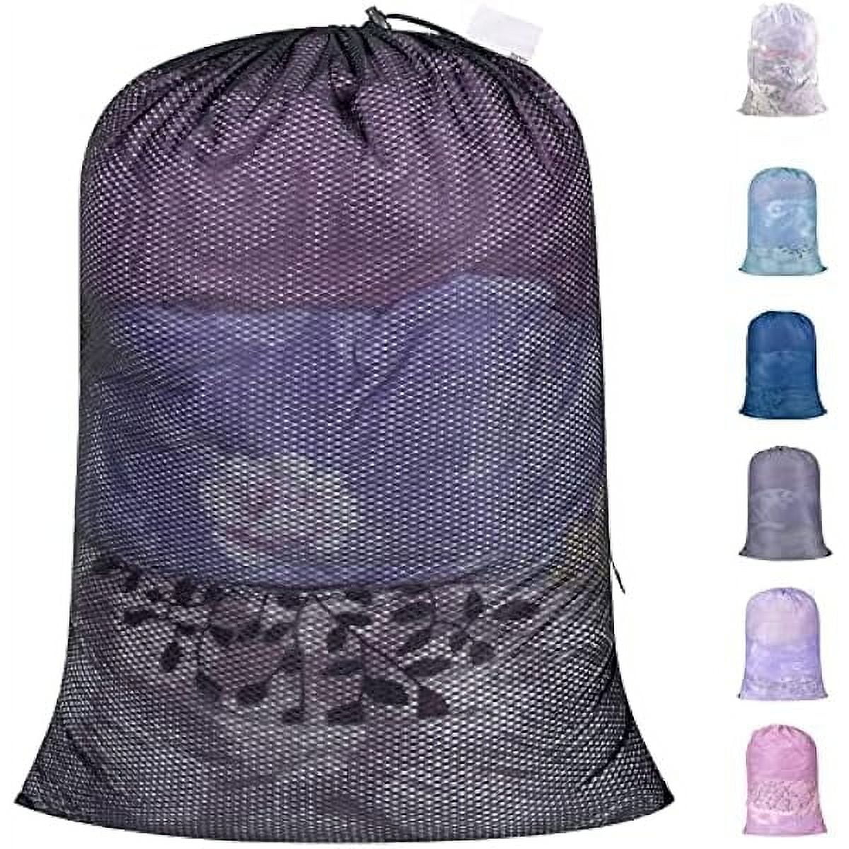 Heavy Duty Large Mesh Laundry Bag with ID Tag and Locking Drawstring ...