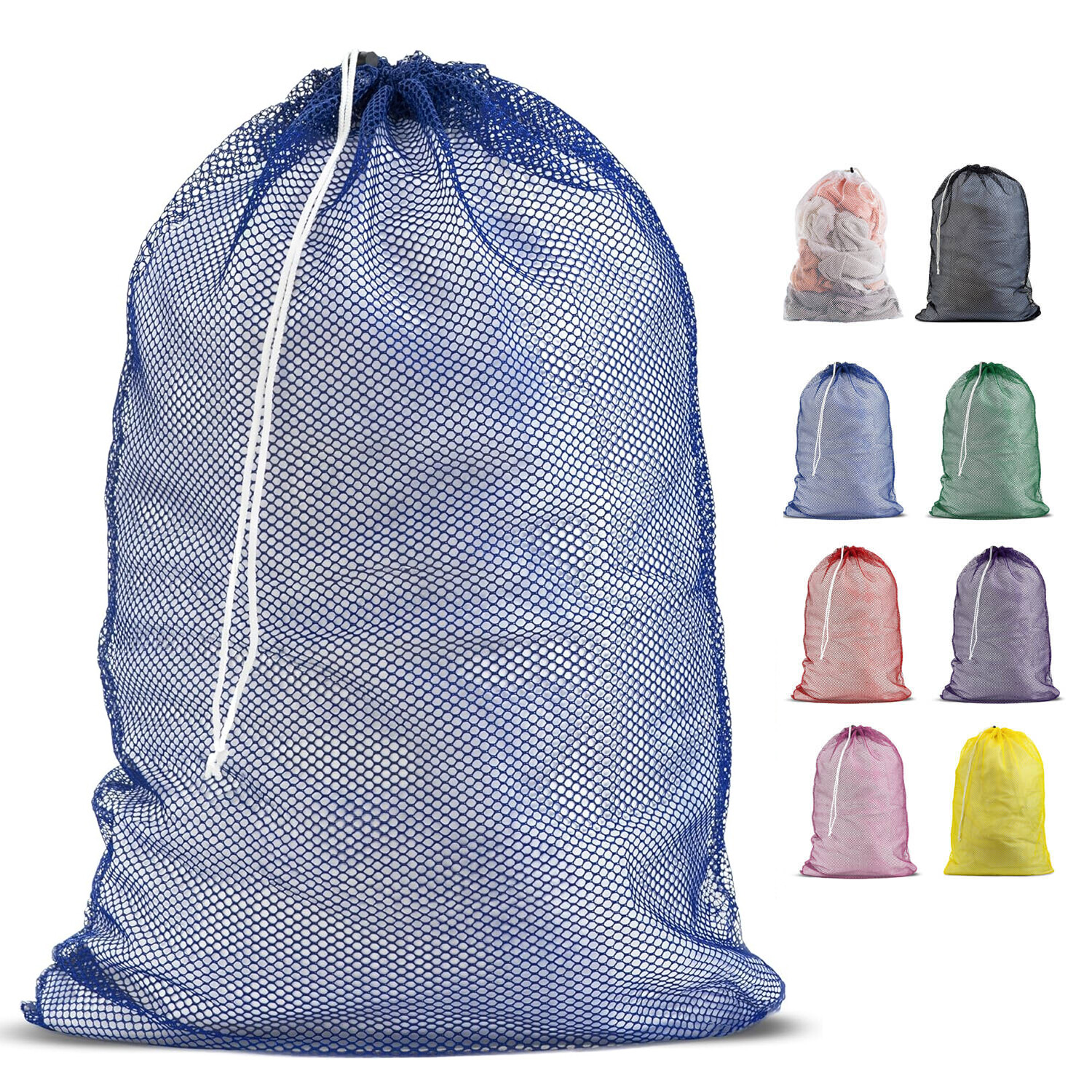 Heavy Duty Large Mesh Laundry Bag with Drawstring Closure, Durable ...