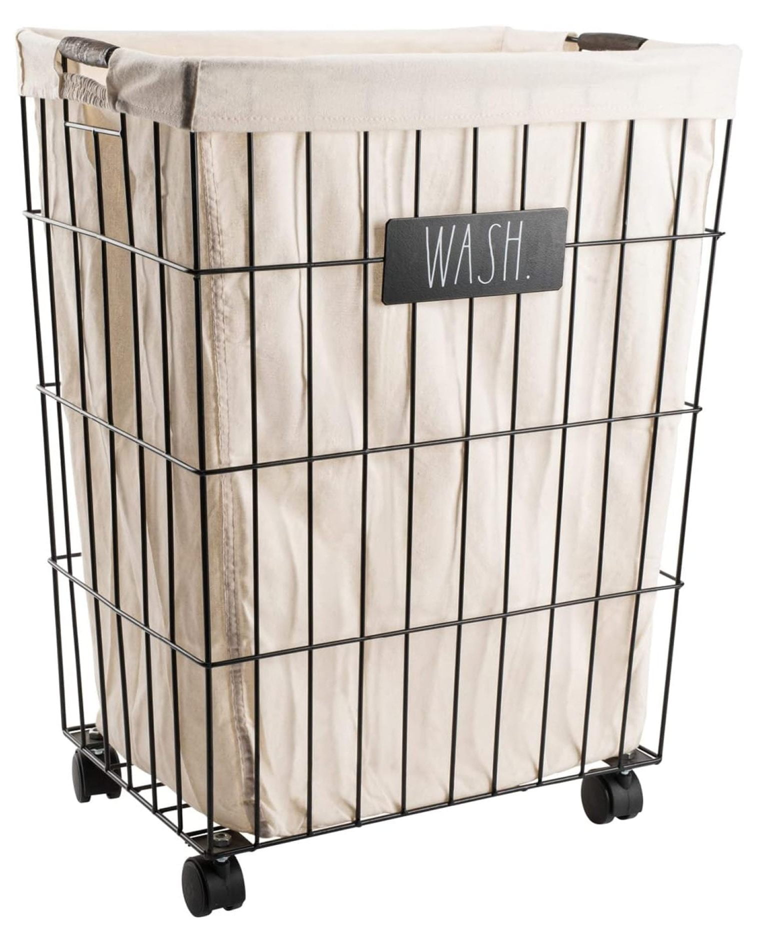 Heavy Duty Laundry Hamper on Wheels (Wash) - Galvanized Metal Wire ...