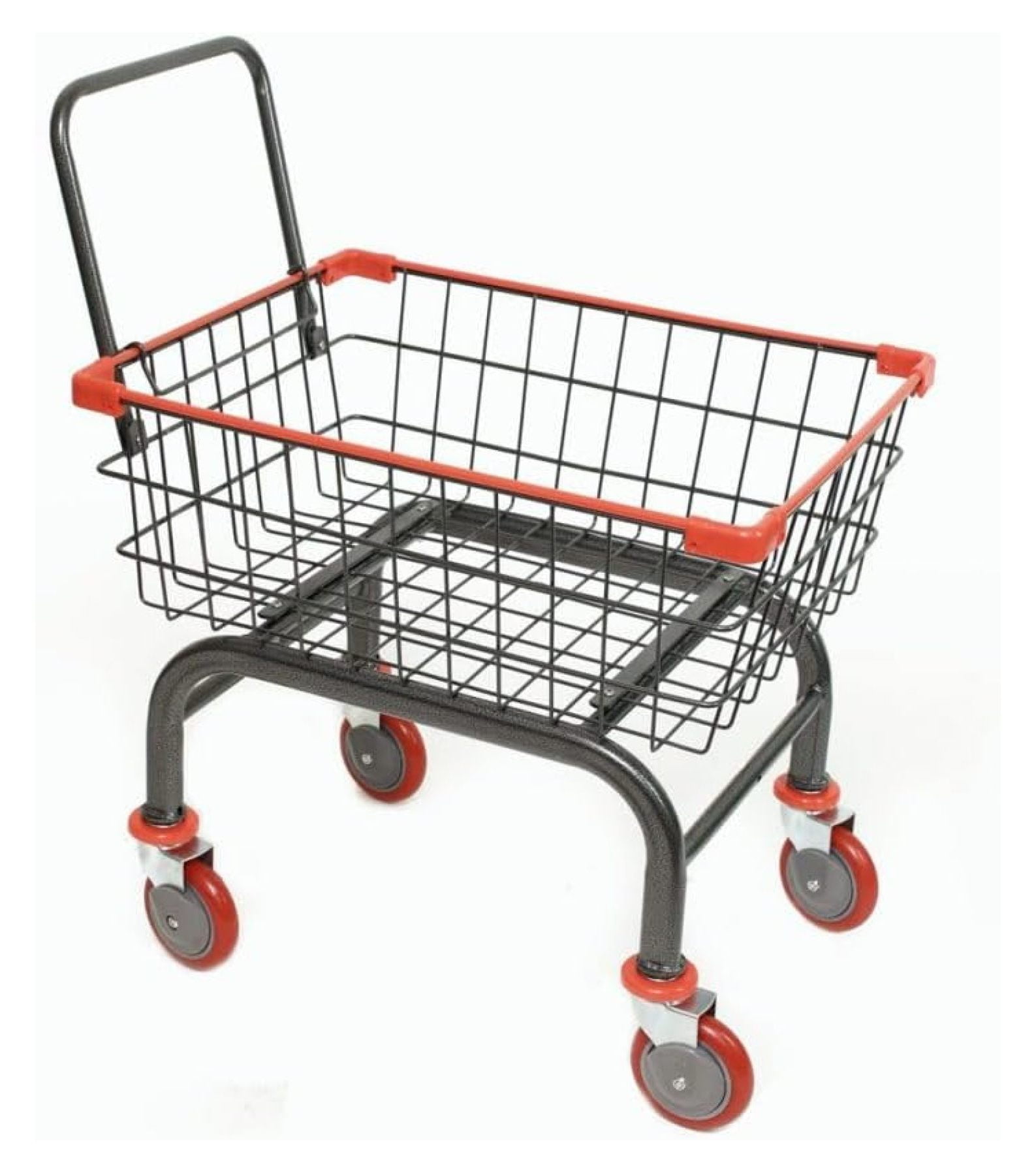 Heavy Duty Laundry and Grocery 1.8 Bushel Cart -Handle, 5" Wheel (Red ...