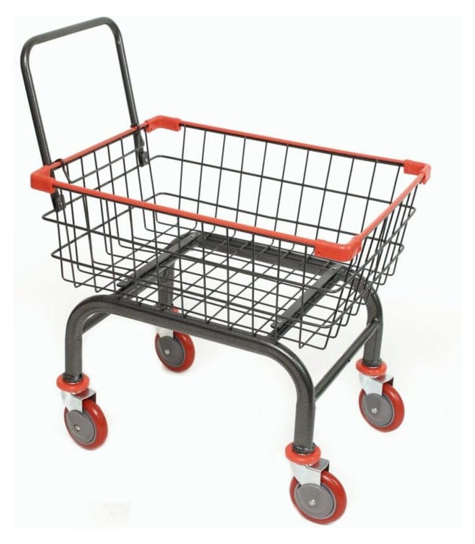 Heavy Duty Laundry and Grocery 1.8 Bushel Cart -Handle, 5" Wheel (Red ...