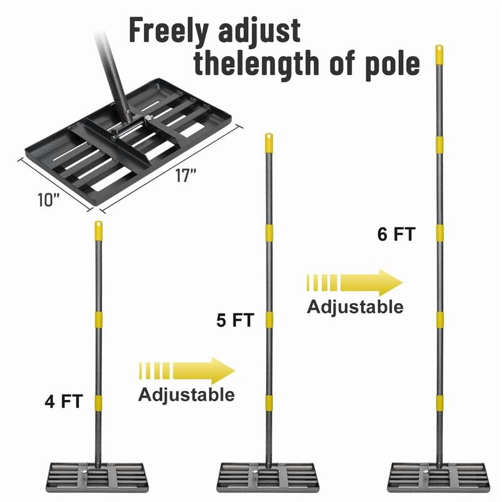 Heavy Duty Lawn Leveling Rake with Adjustable Handle for Yard Garden ...